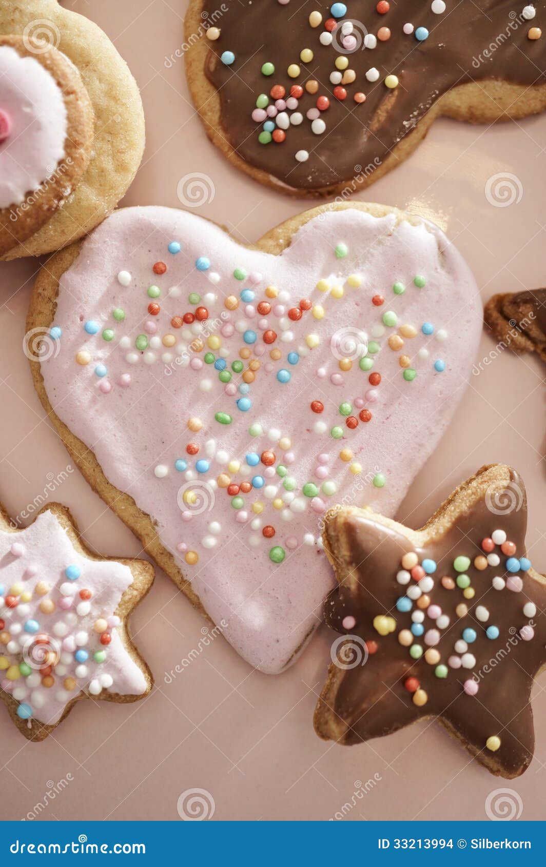 Christmas Cookies in Different Shapes Stock Photo - Image of heart ...