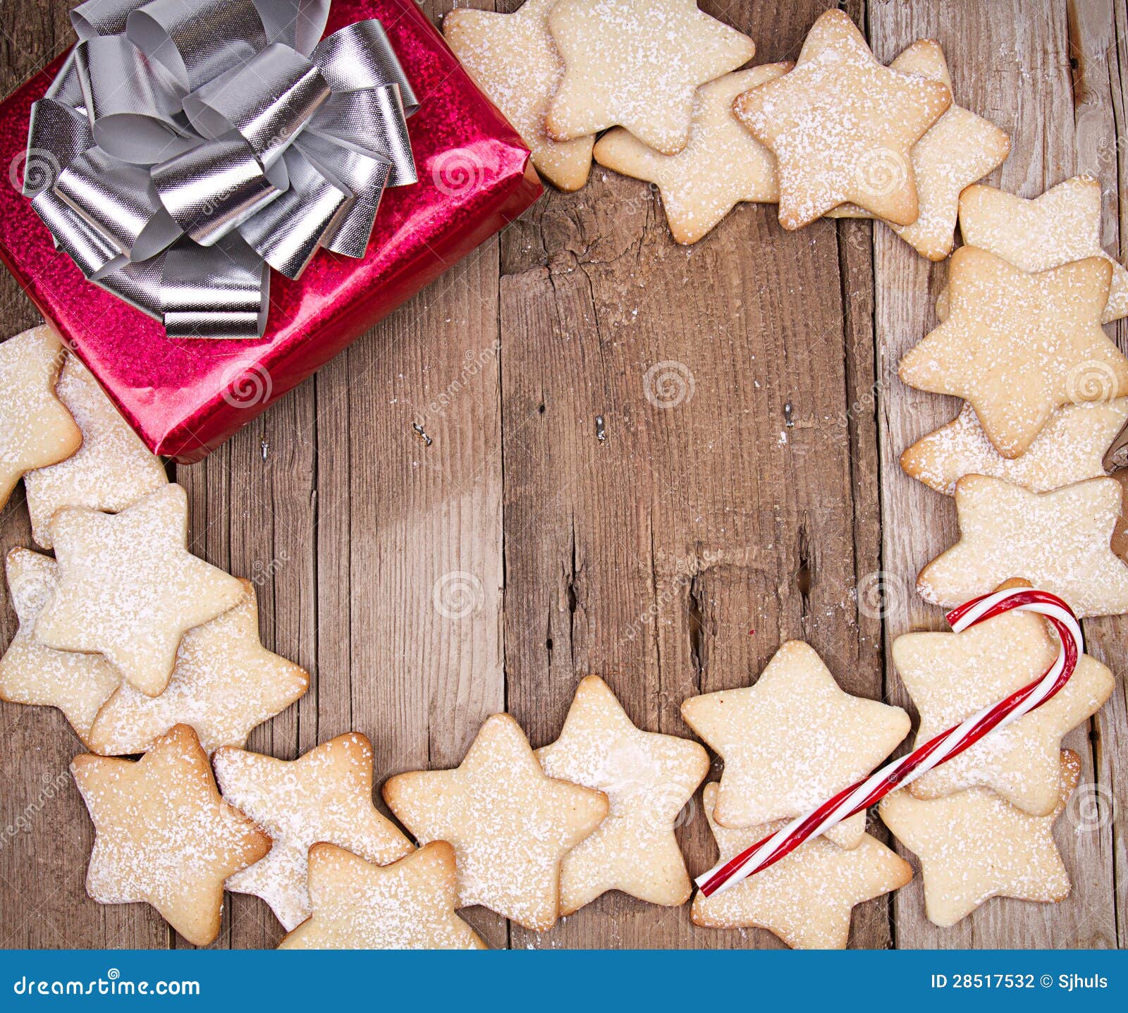 Christmas Cookies with Present Stock Photo - Image of shaped ...
