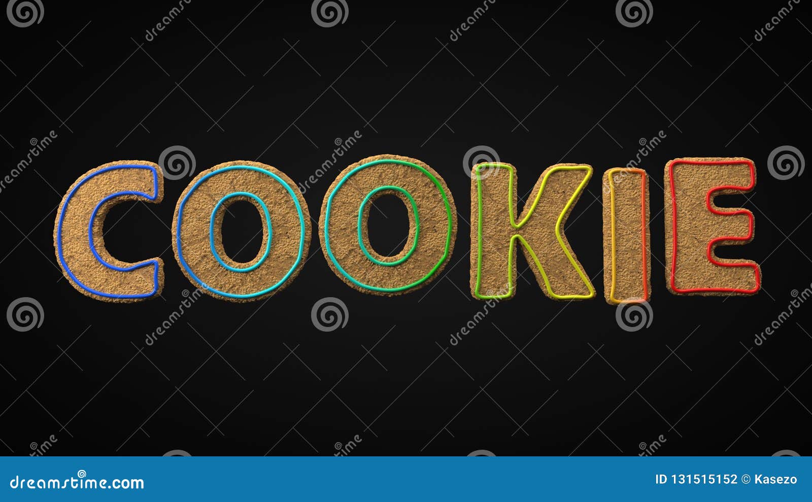 Christmas Cookies. Cookie Styled Text. 3d Illustration Stock ...