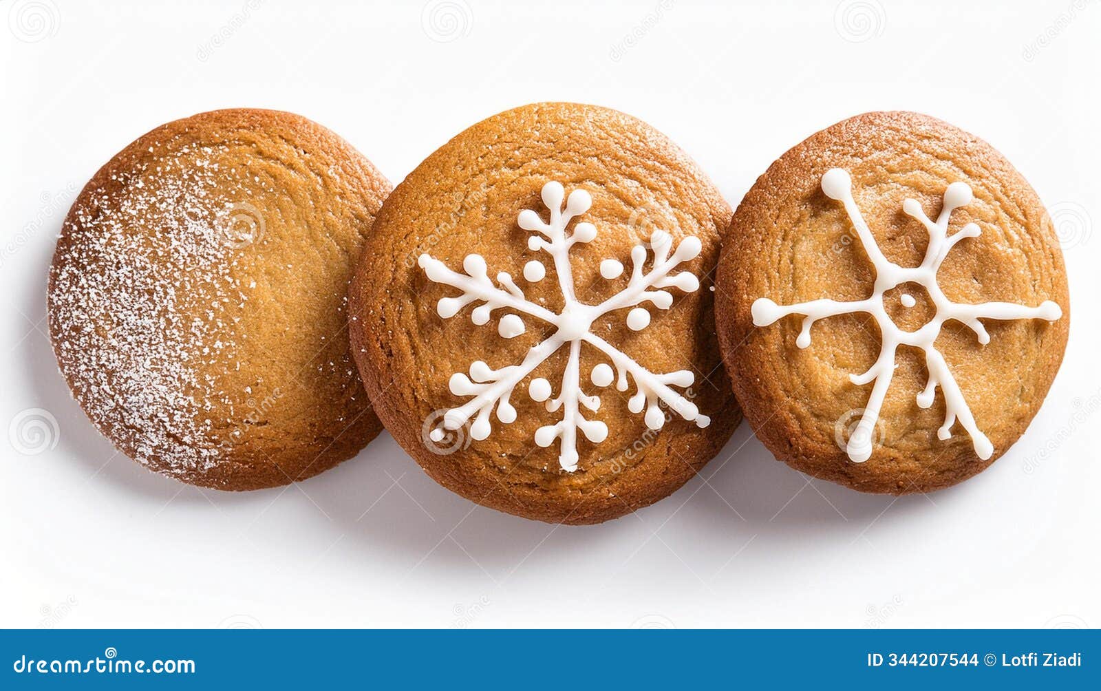Christmas Cookies Top View Angle on Isolate White Background, PNG Stock ...