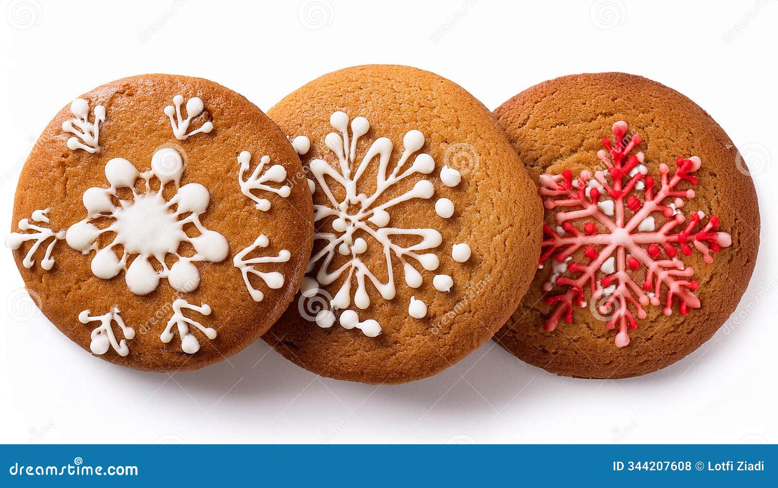 Christmas Cookies Top View Angle on Isolate White Background, PNG Stock ...