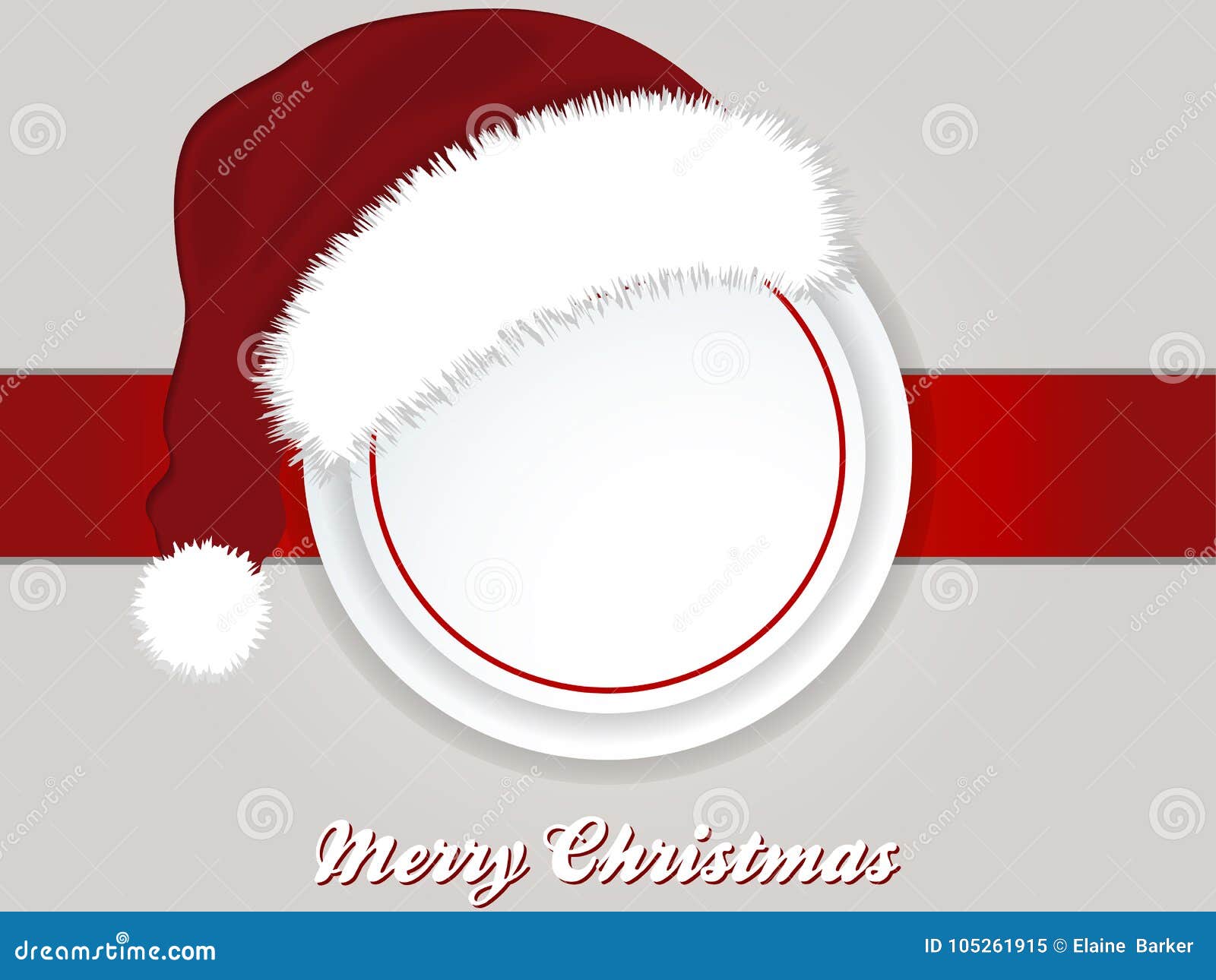Christmas Copy Space Border and Santa Hat Stock Illustration ...