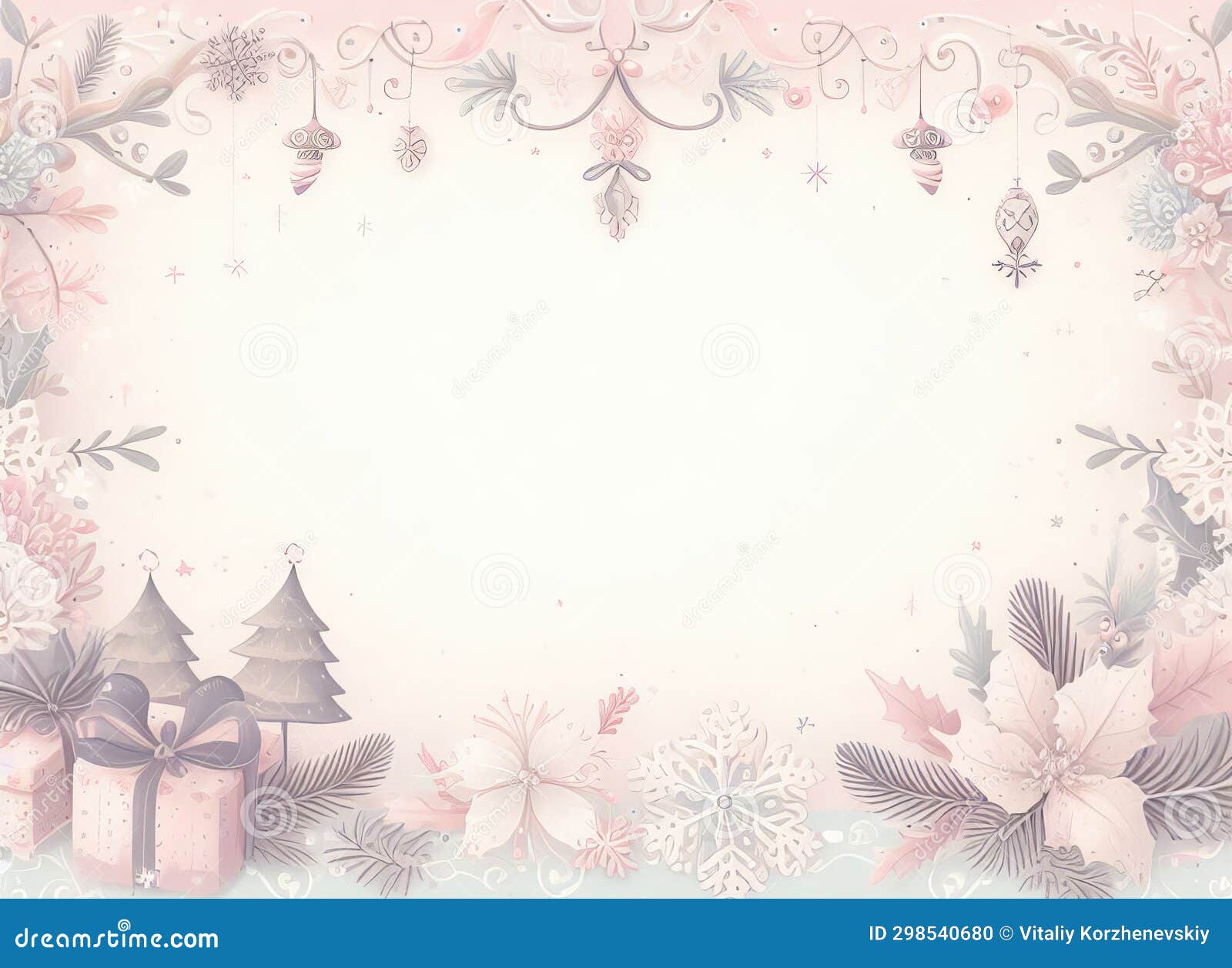 Christmas Rectangular Frame Illustration Copy Space Stock Illustration ...