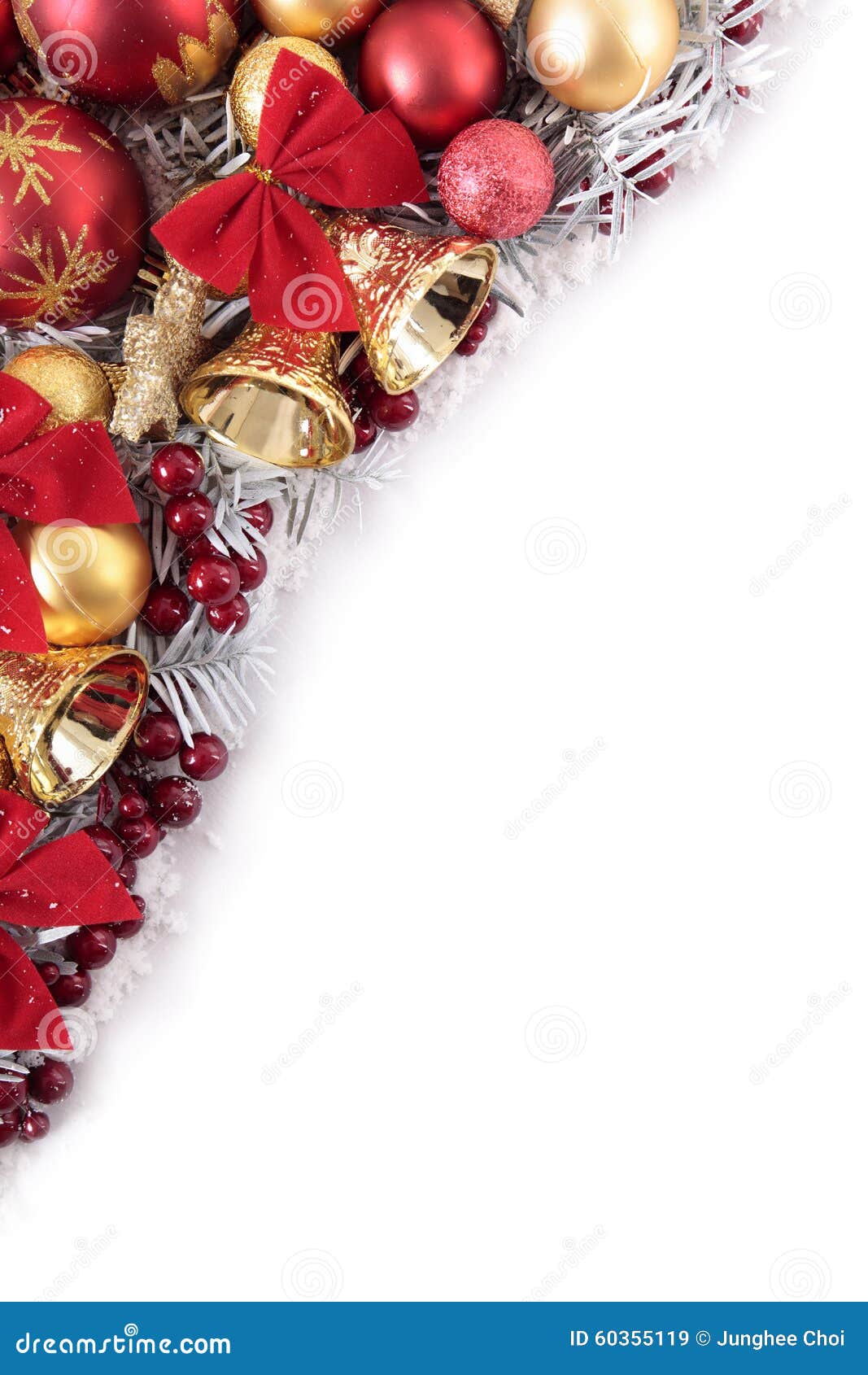 Christmas Corner Border Frame with White Copy Space Stock Image - Image ...