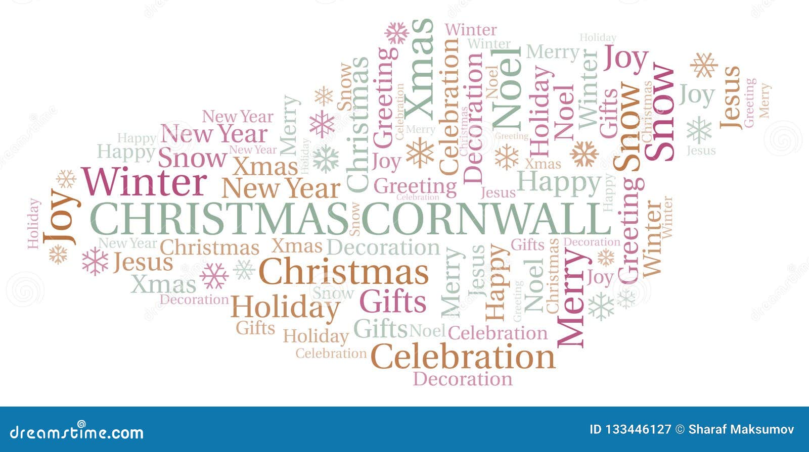 Christmas Cornwall Word Cloud Stock Illustration - Illustration of ...