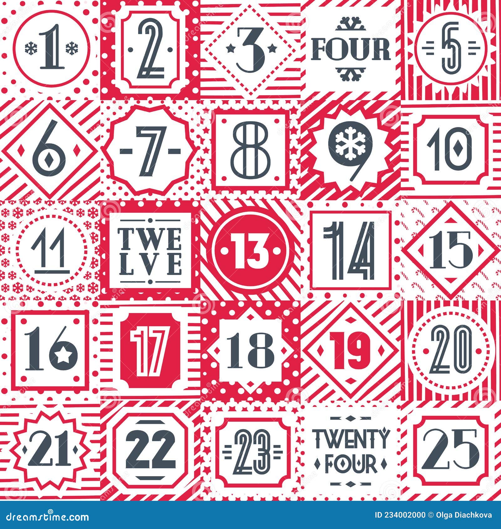 Christmas Numbers Printable 1 25