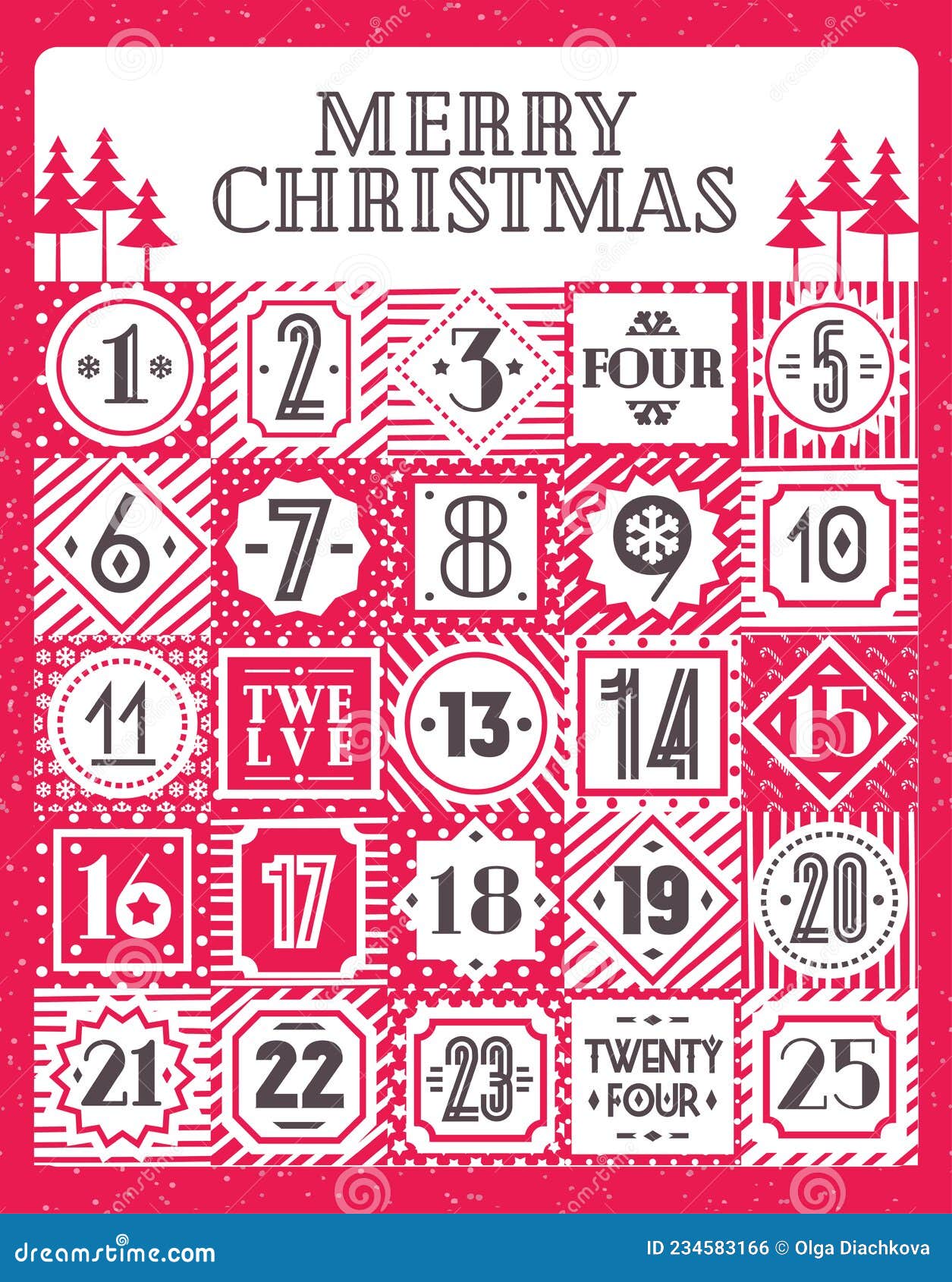christmas countdown numbers printable