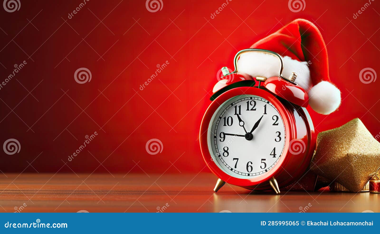Christmas Countdown Red Clock with Santa Hat, Signifying Time for ...