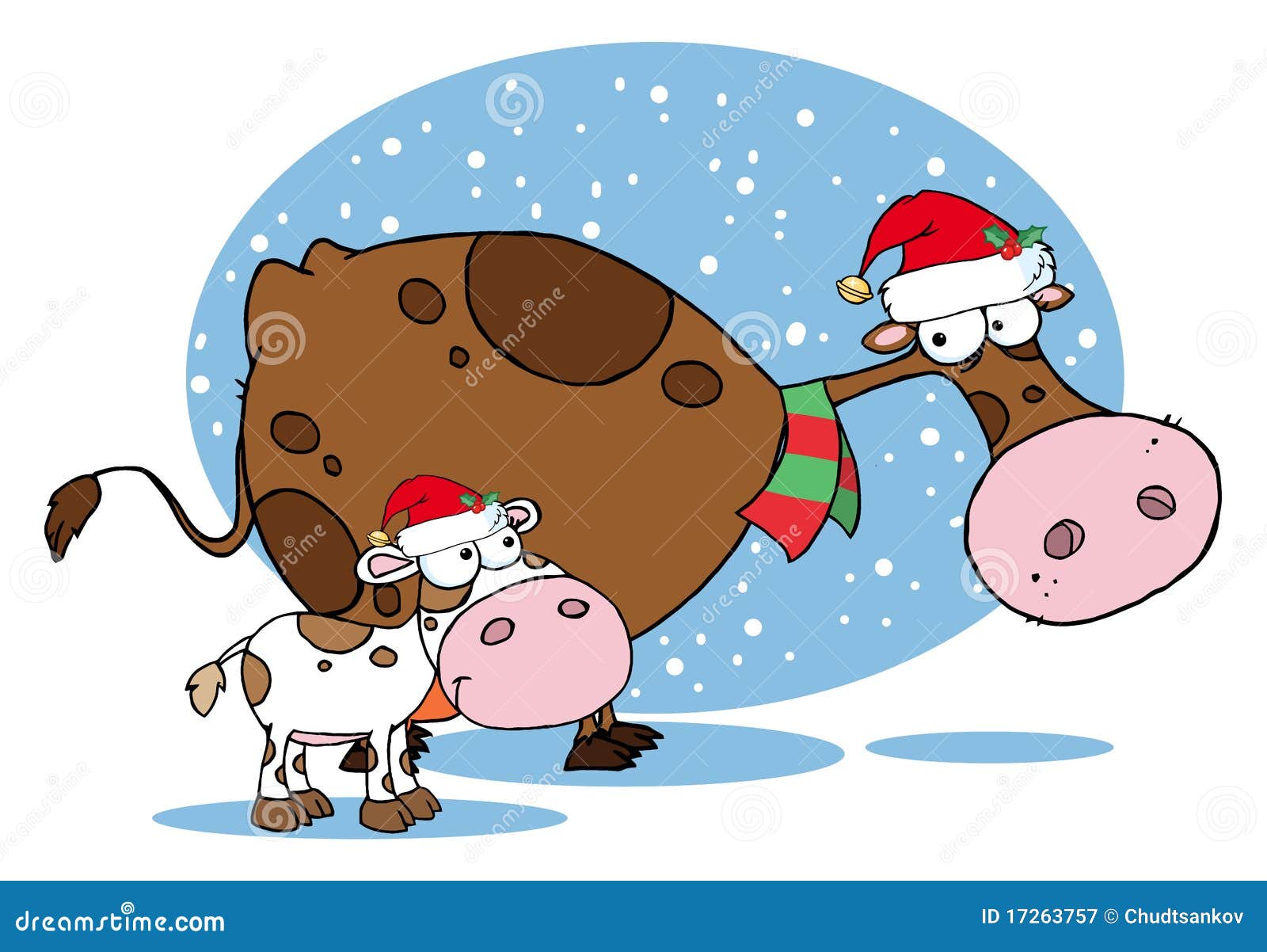 Christmas cows stock vector. Illustration of celebrate - 17263757