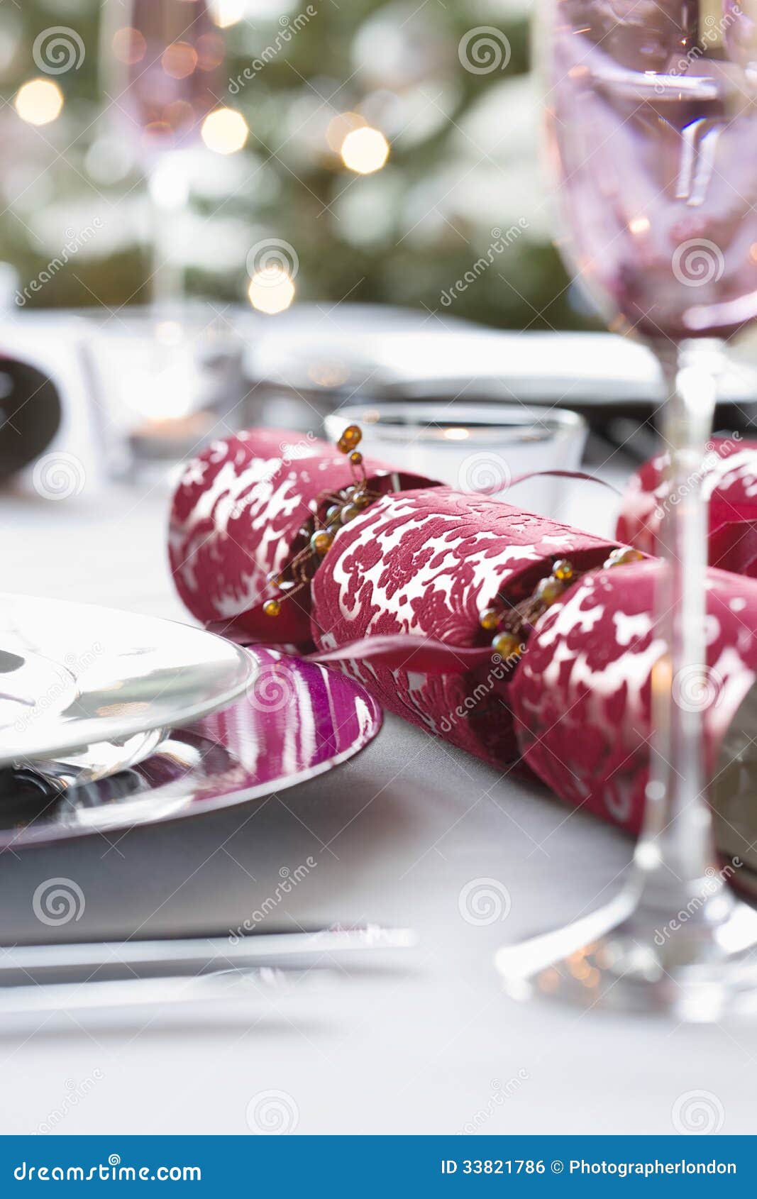 Christmas Cracker on Dining Table Stock Photo - Image of culture, focus ...