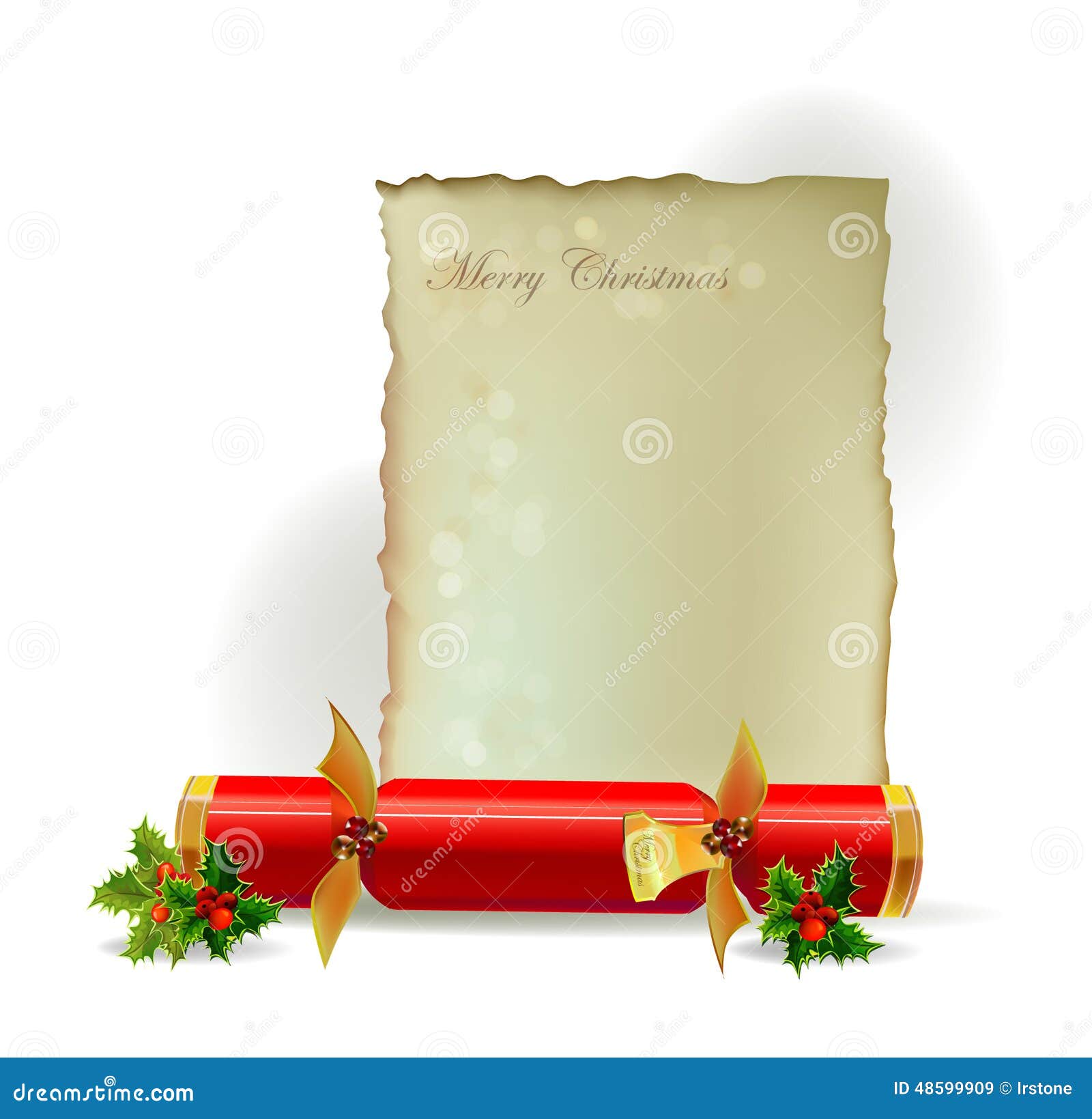 Christmas Cracker and Letter Template Stock Illustration - Illustration ...