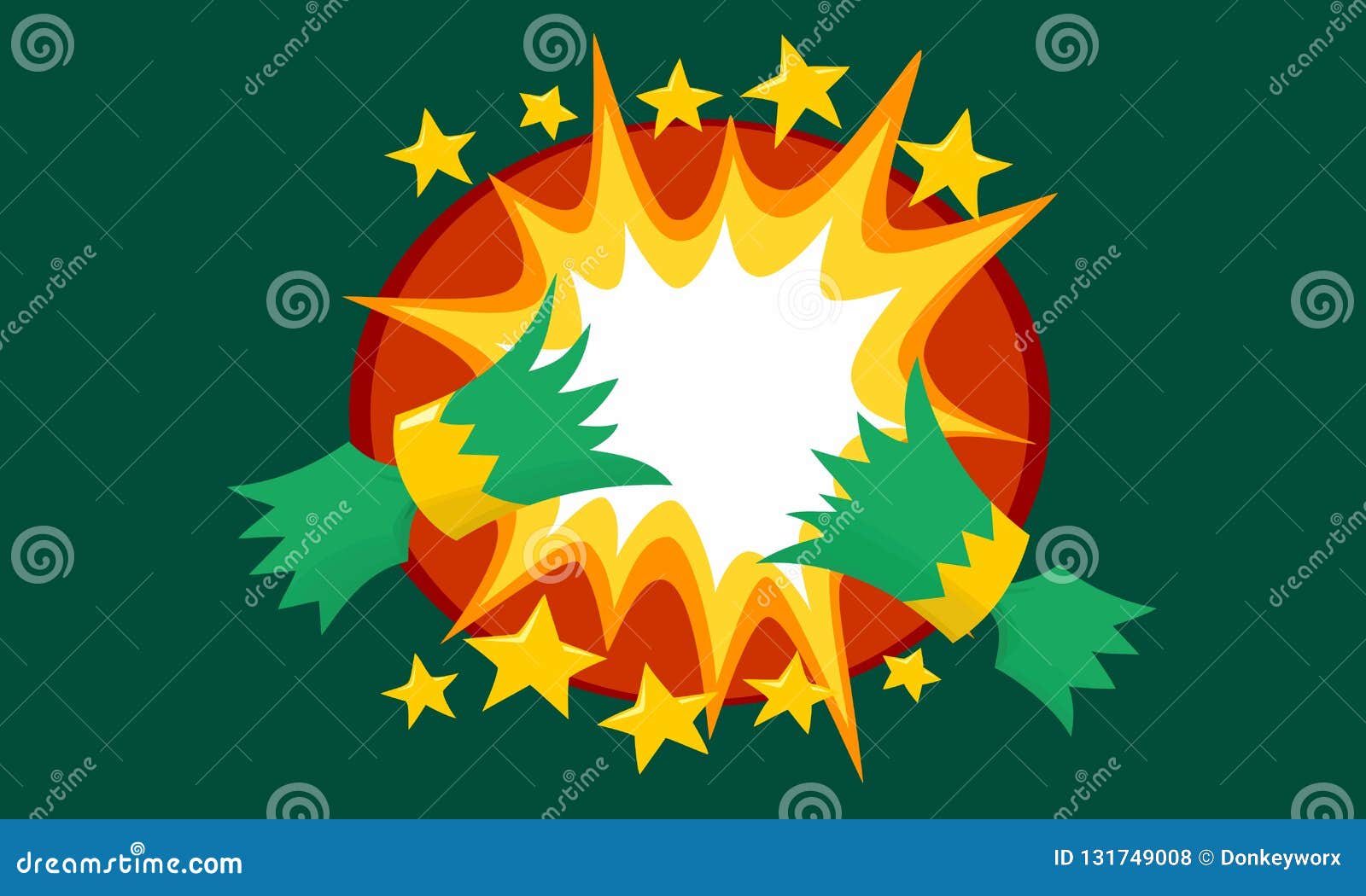 Xmas Cracker Pulled with Cartoon Starburst Flash in Green Colourway ...