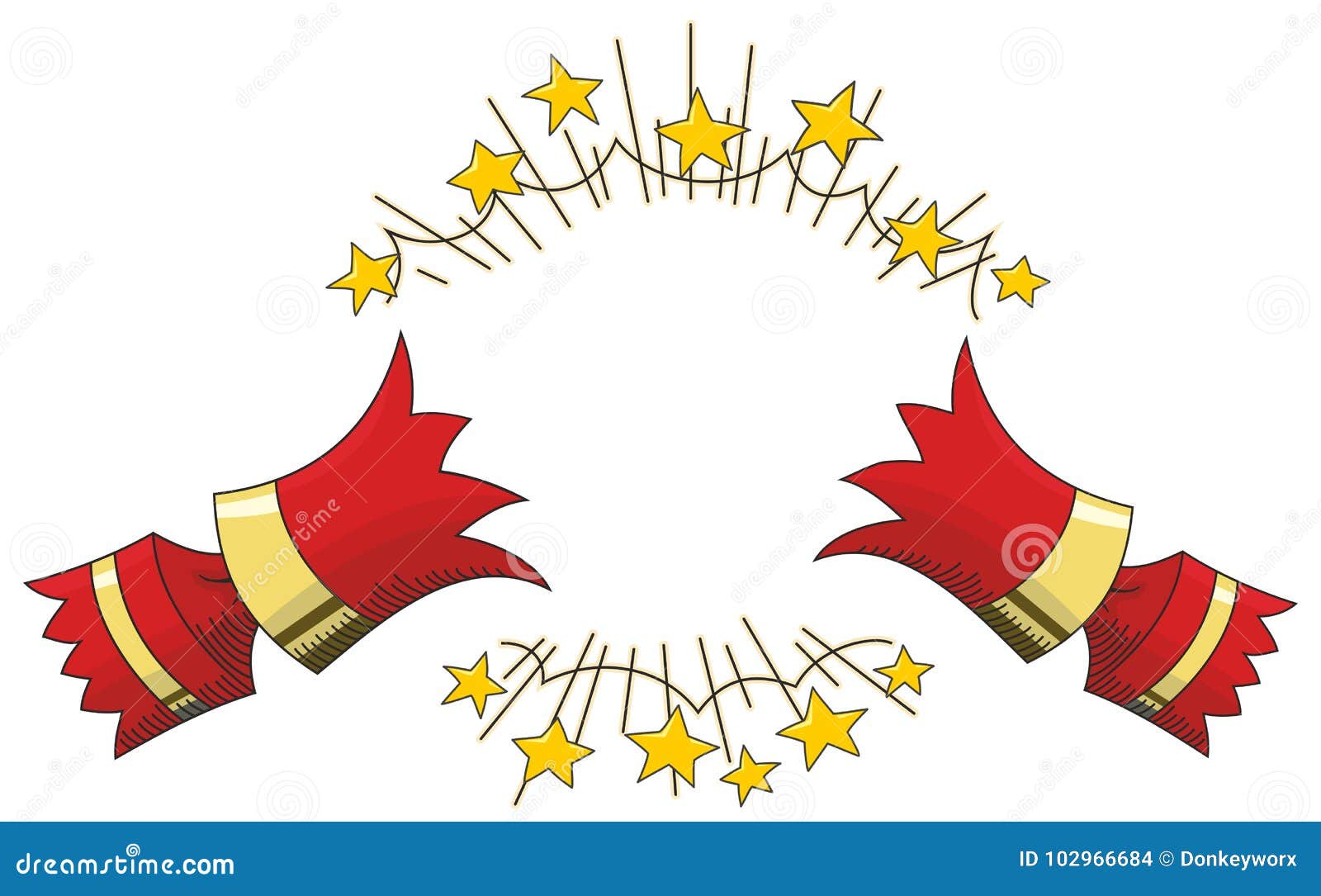 Christmas Cracker Pulled Open Line Illustration Stock Vector ...