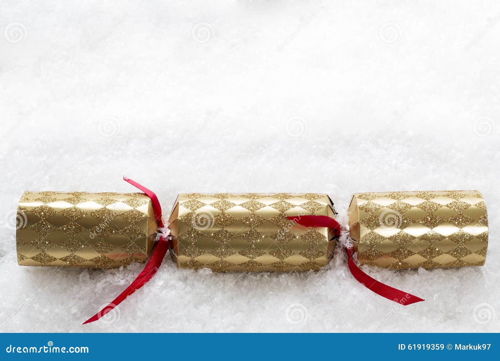 Christmas Cracker in Snow stock image. Image of frost - 61919359