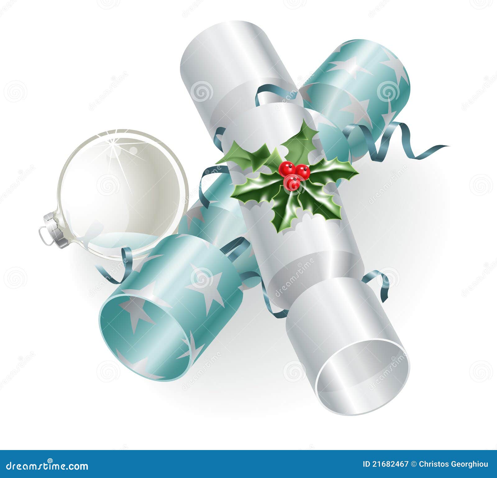 Christmas Crackers Vector Design On A Red Background | CartoonDealer ...