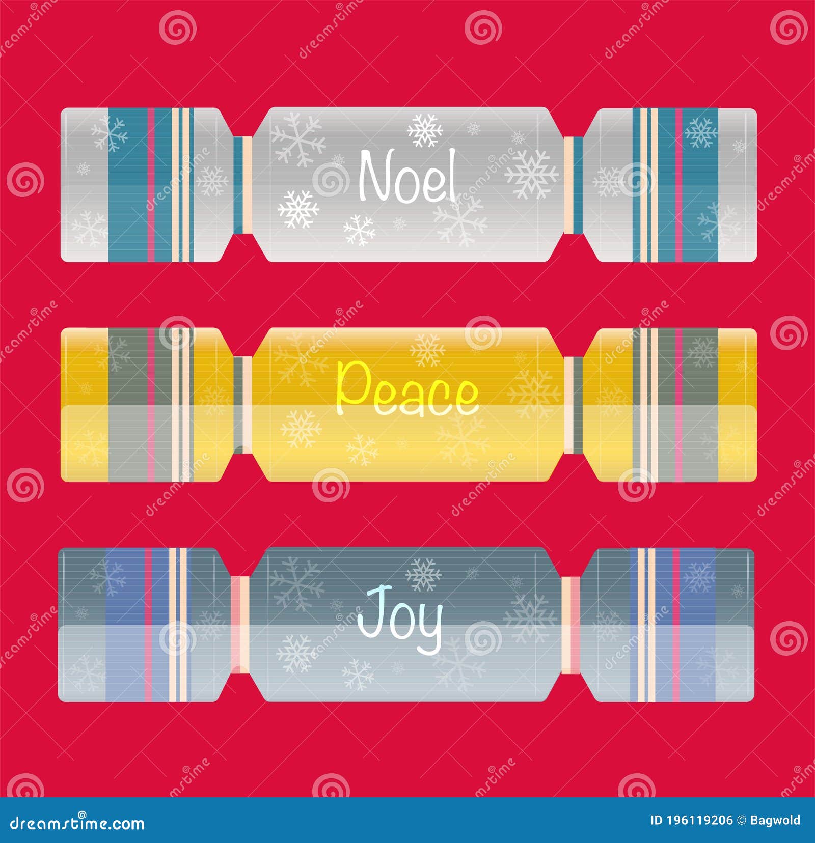 Christmas Crackers Vector Design On A Red Background | CartoonDealer ...