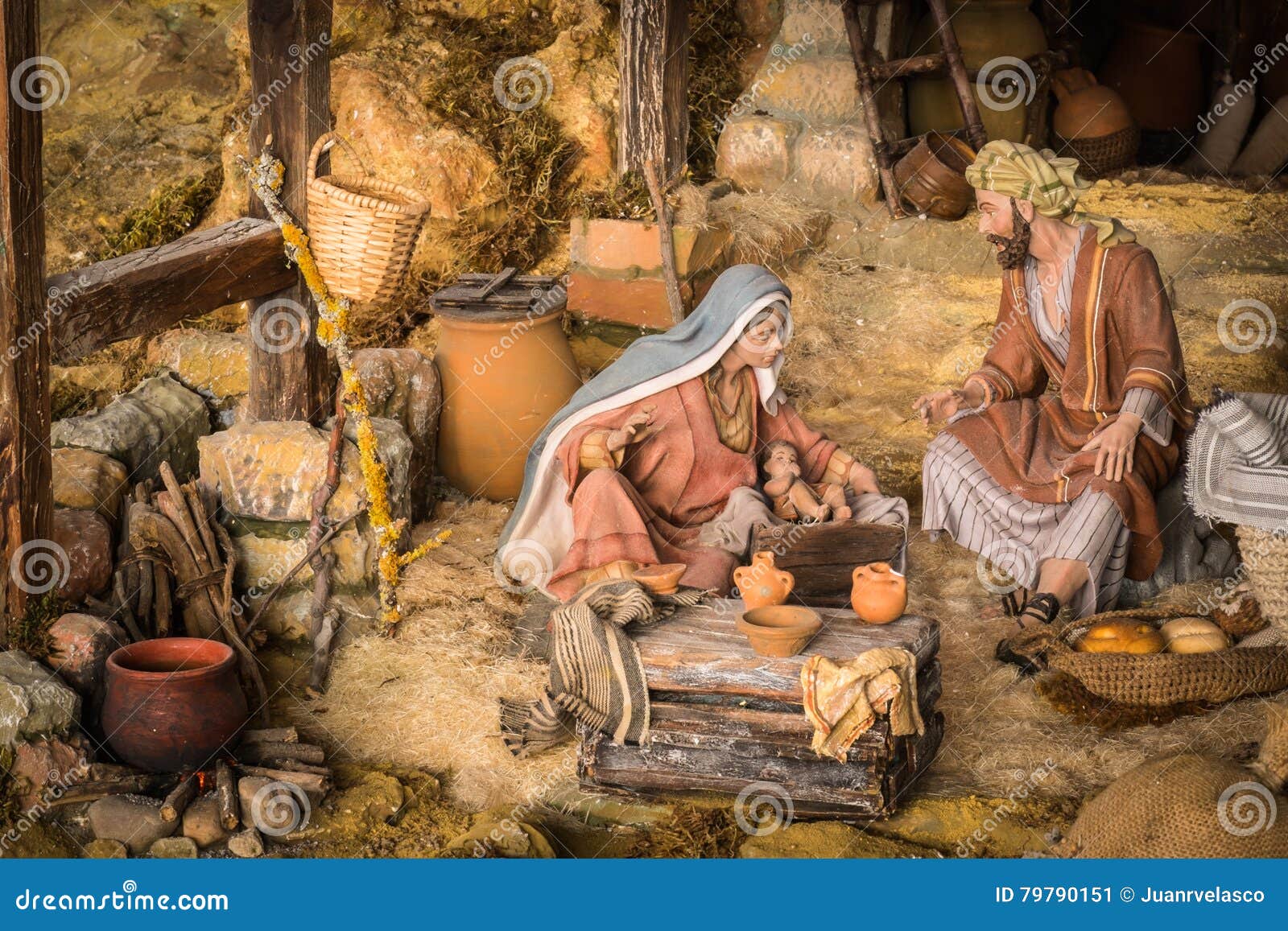Christmas creche stock image. Image of religion, joseph - 79790151