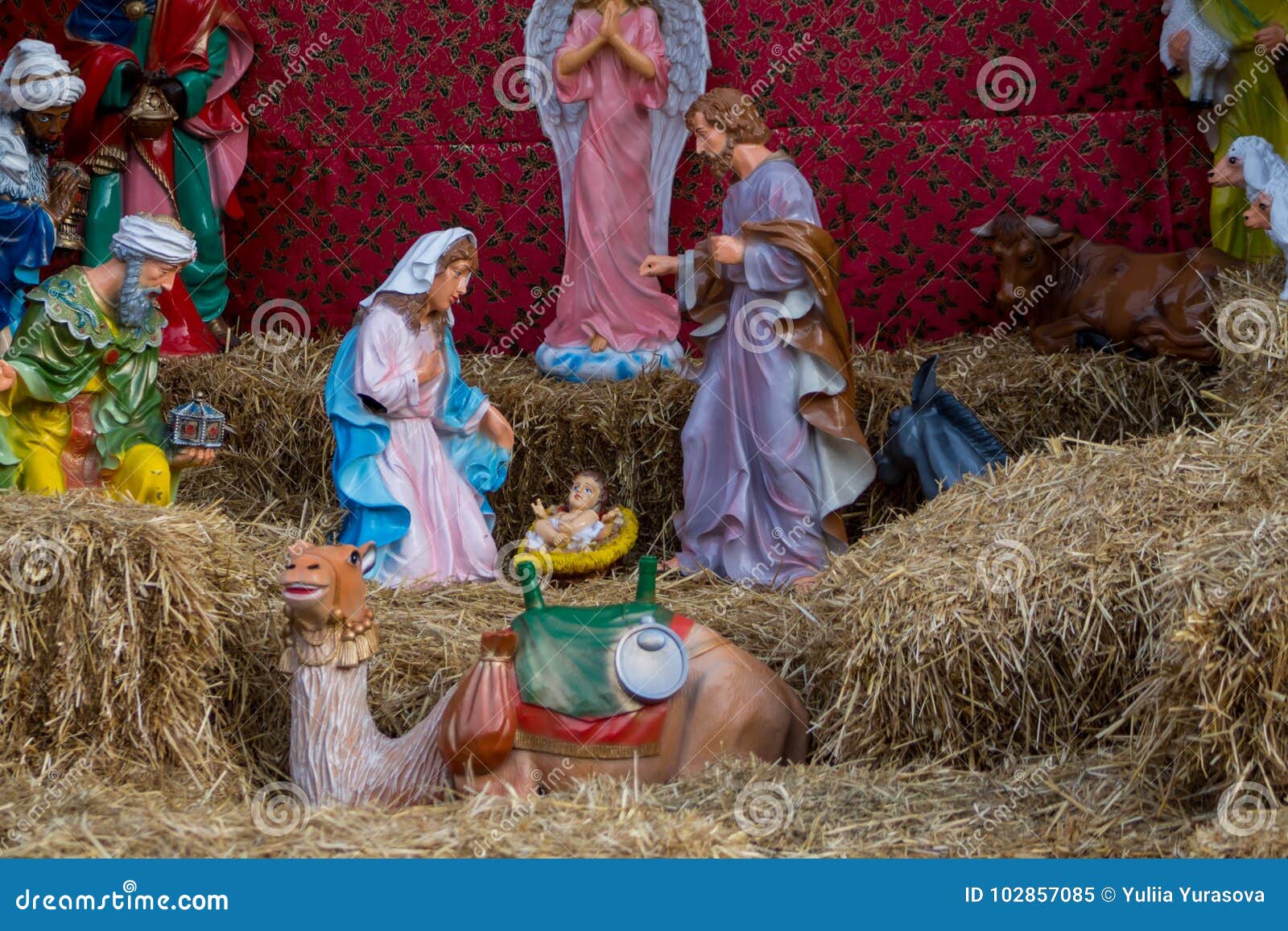 Christmas Crib Figures stock image. Image of bible, joseph - 102857085