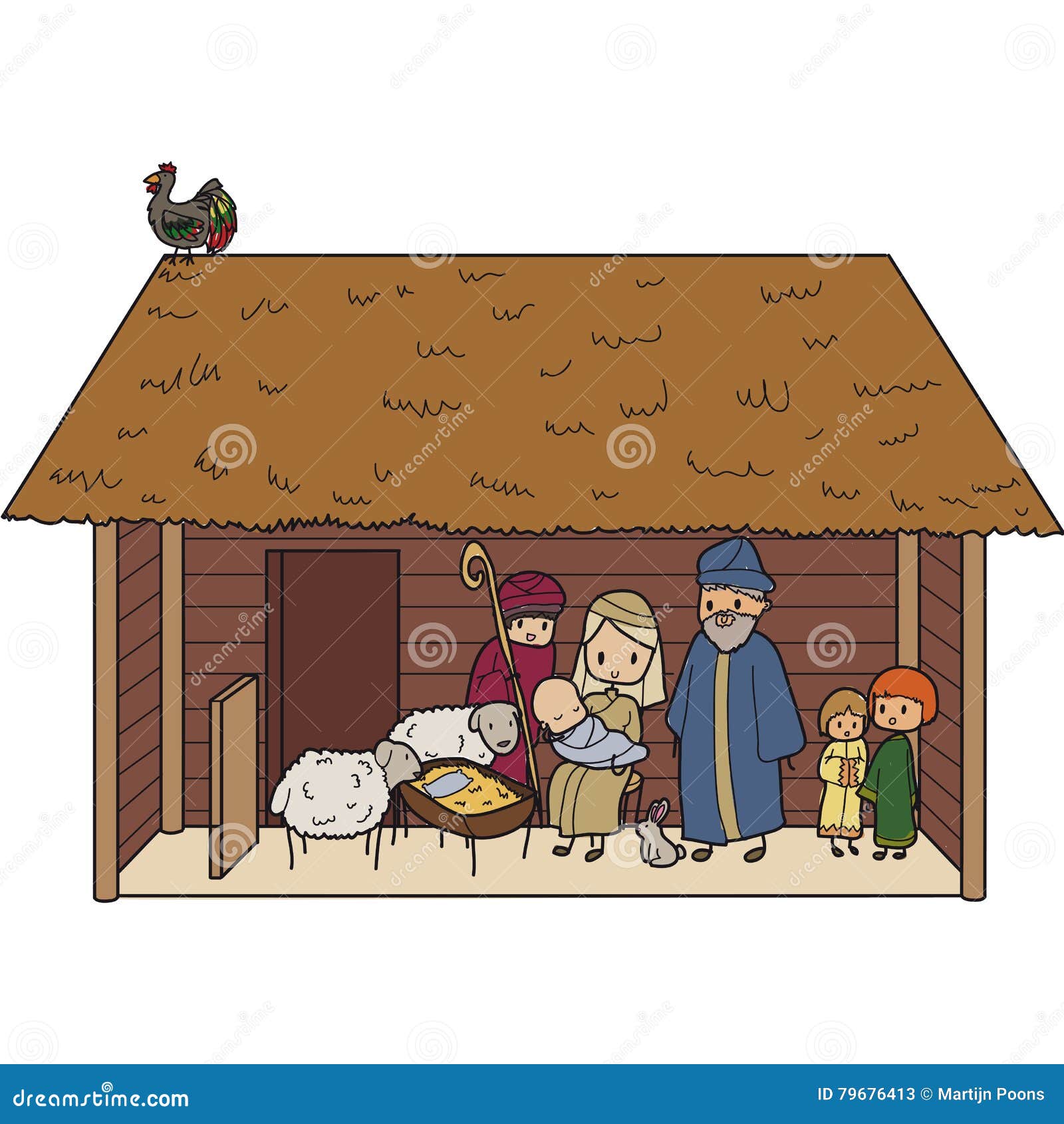 Christmas Crib, Holy Family, Christmas Nativity Scene With Baby Jesus ...