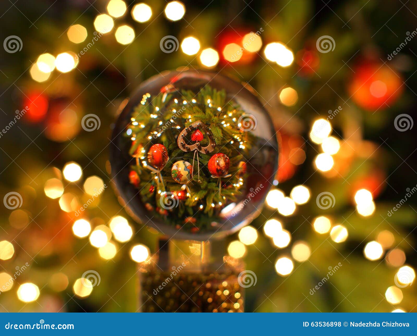 Christmas crystal ball stock photo. Image of evening - 63536898