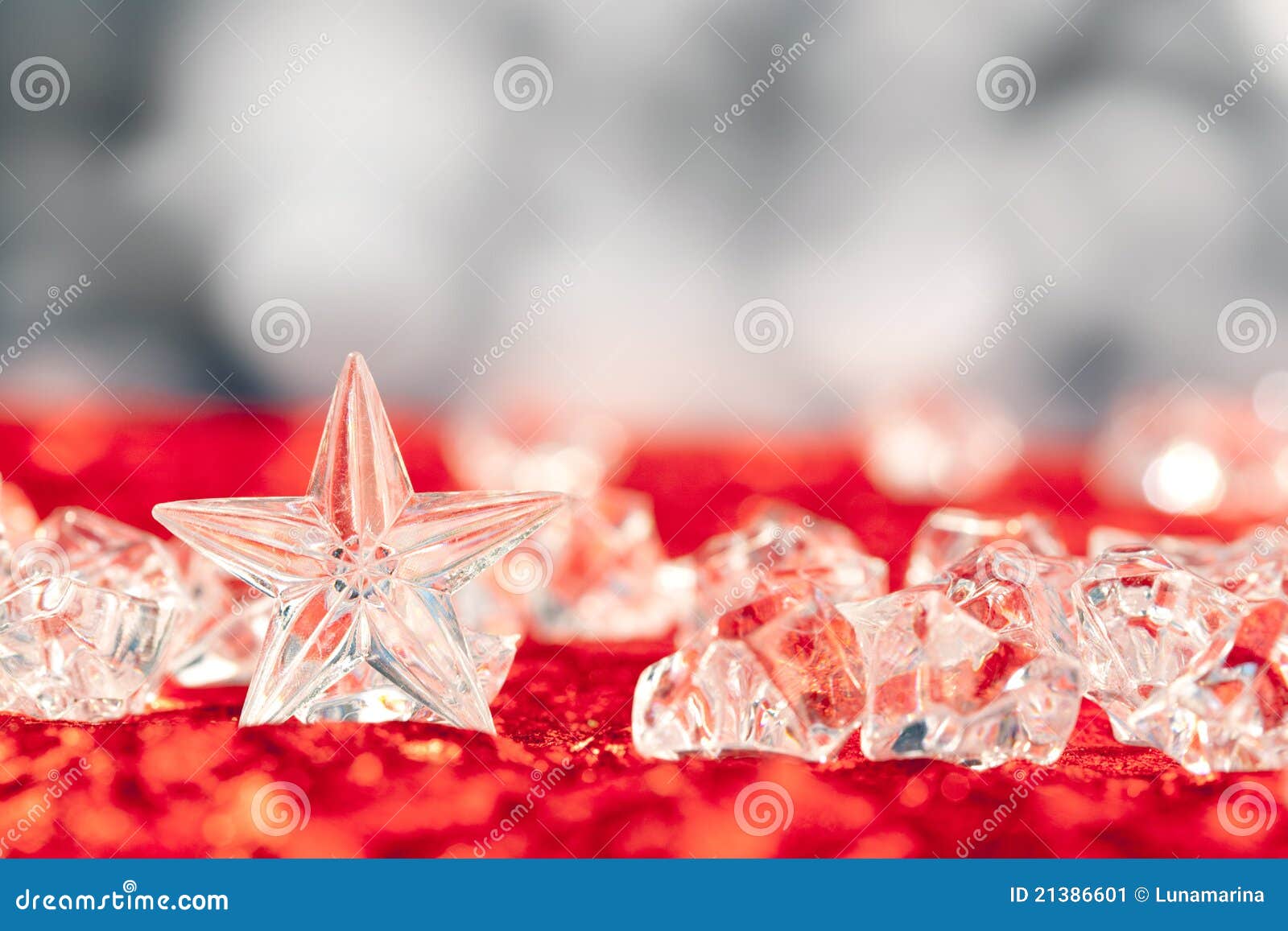 Christmas Crystal Star on Ice Cubes Stock Image - Image of holiday ...