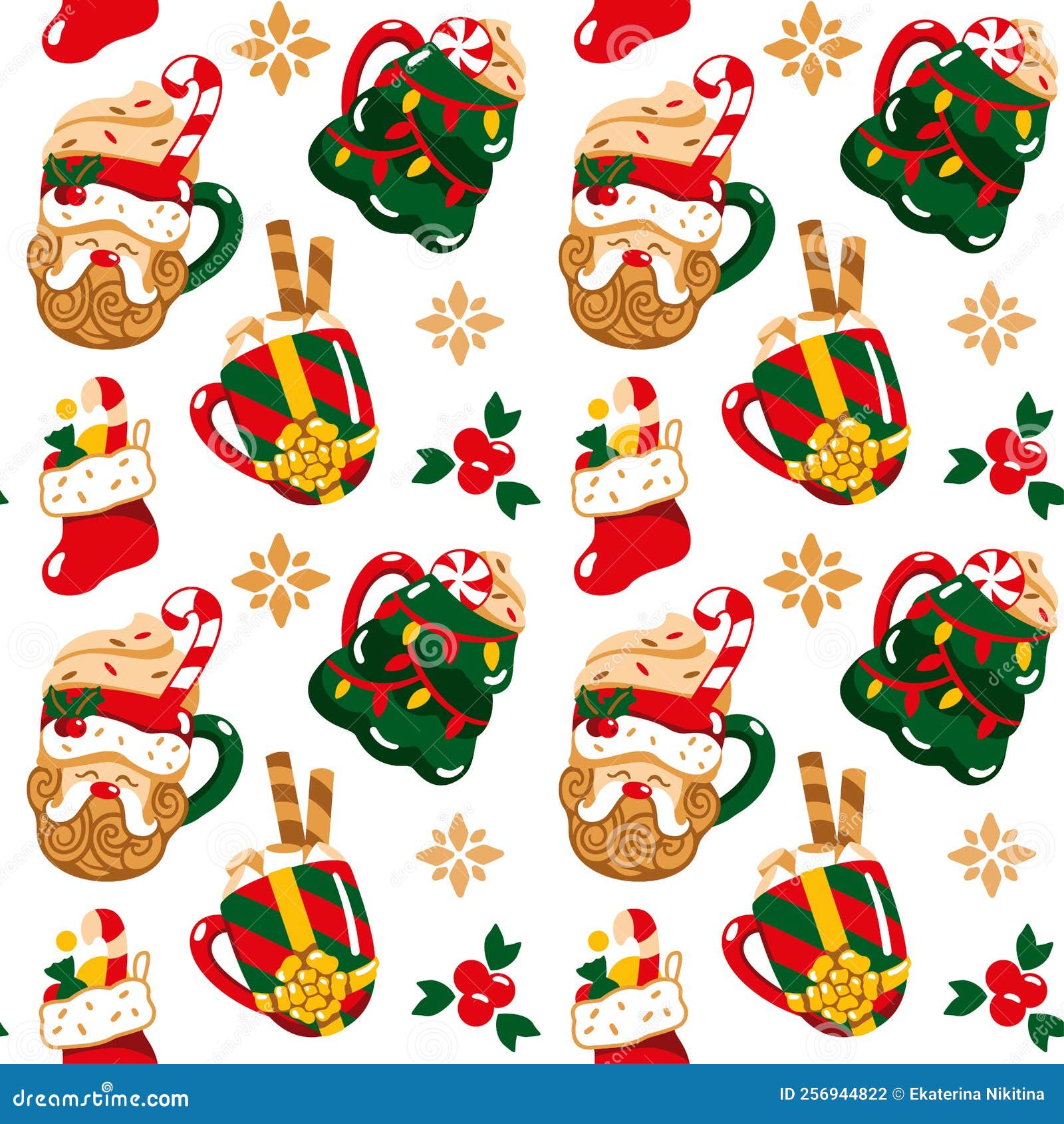 Christmas Cups in the Shape of a Santa Claus, Christmas Tree and Gift ...