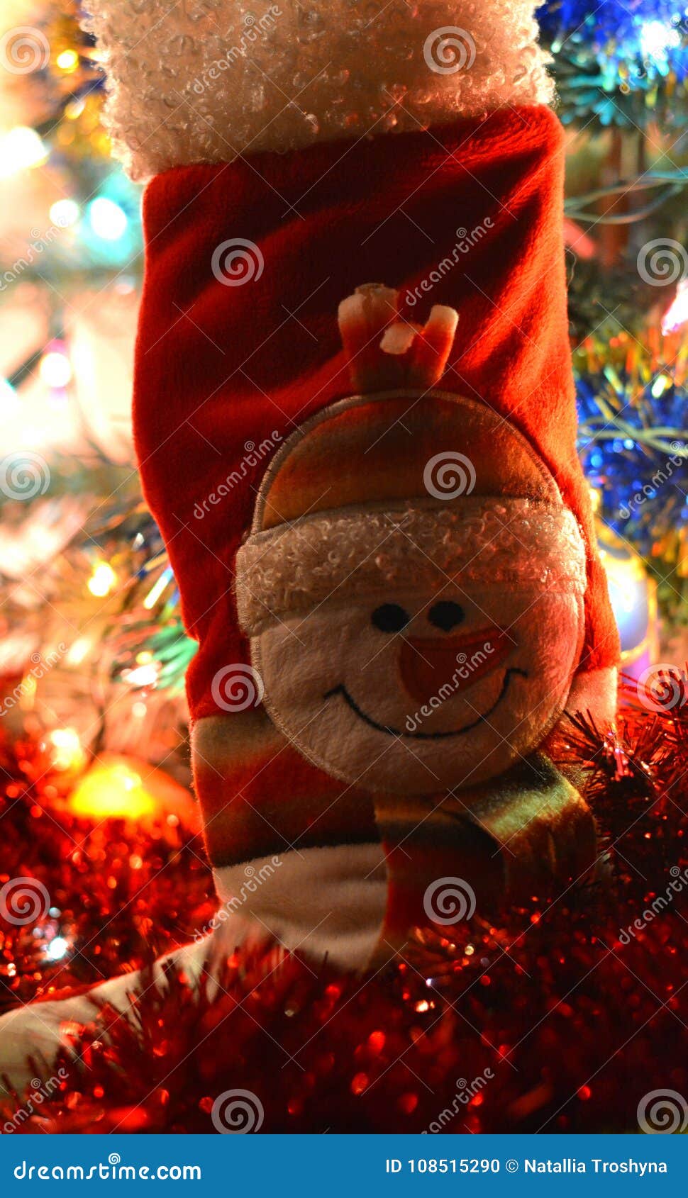 Christmas Decor Boot Snowman Stock Photo - Image of gold, decor: 108515290