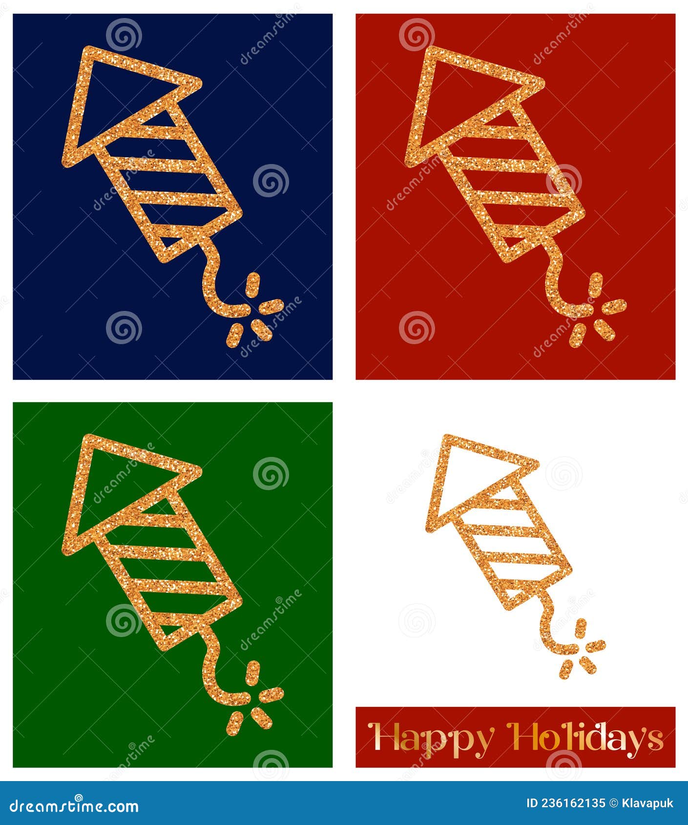 Christmas Decor with Golden Glitter Texture. Christmas Firecracker ...