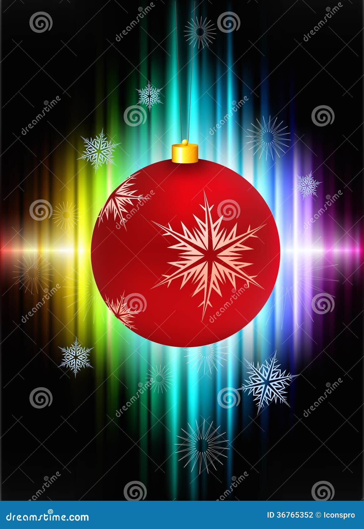 Christmas Decoration on Abstract Spectrum Background Stock Illustration ...