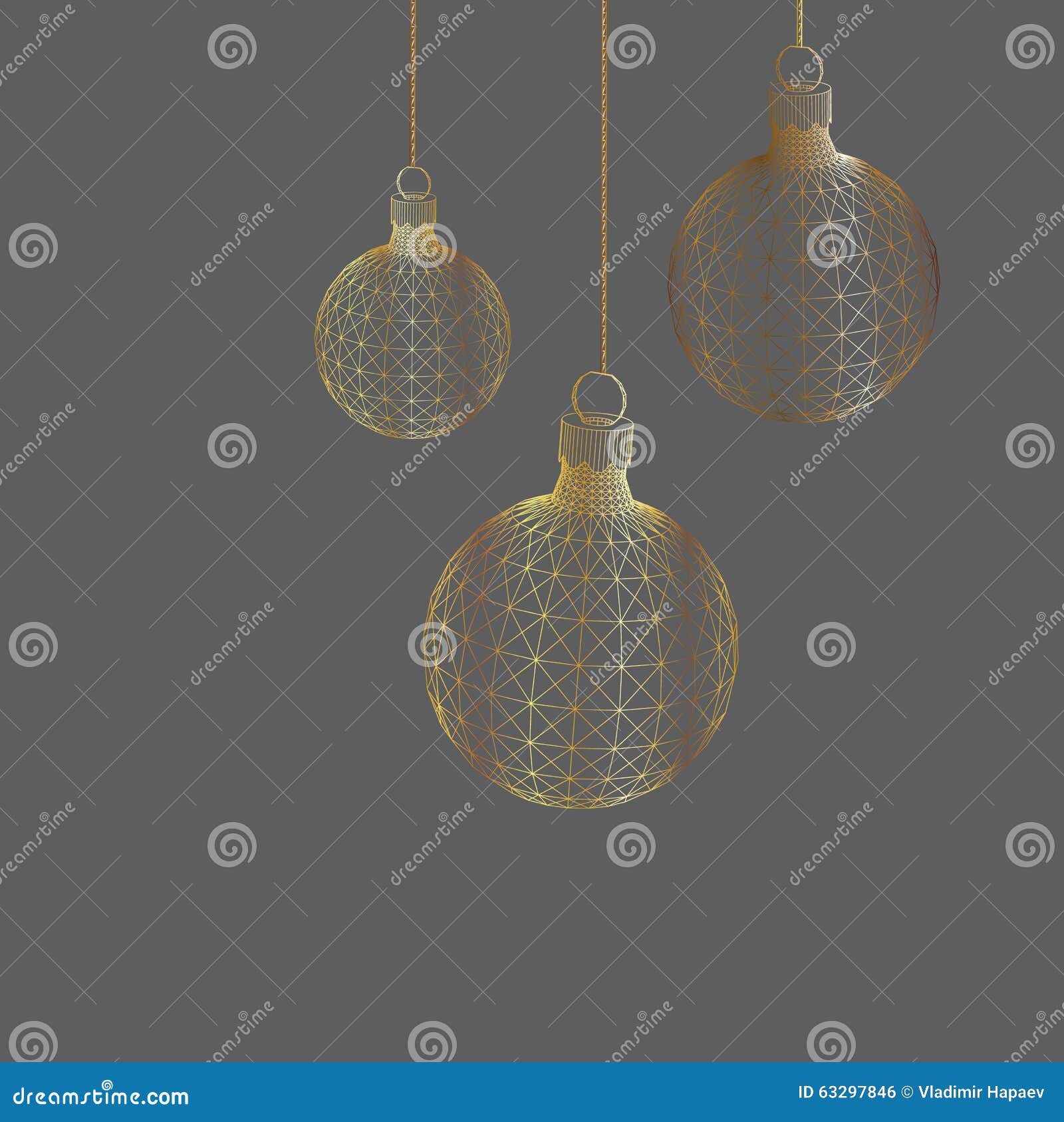 Christmas Decoration Ball. Polygon Triangle. the Structural Grid of ...