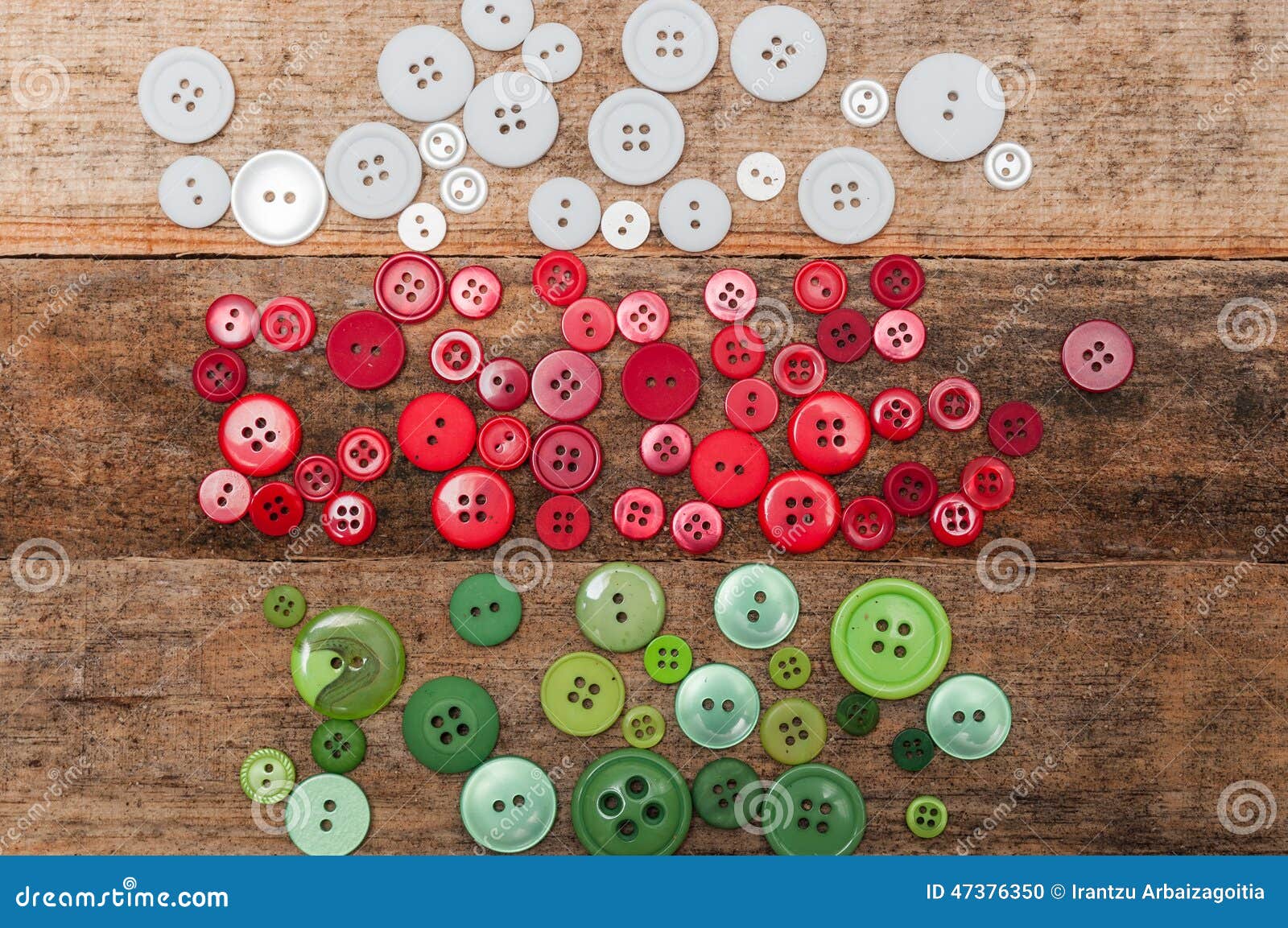 Christmas Decoration. Buttons Stack on Wood Background Stock Photo ...
