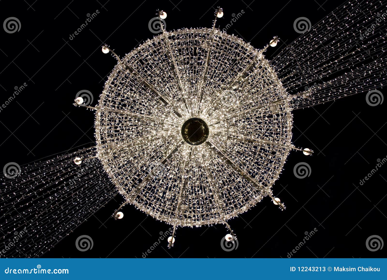 Christmas Decoration Circle of Lights Stock Image - Image of lamp ...