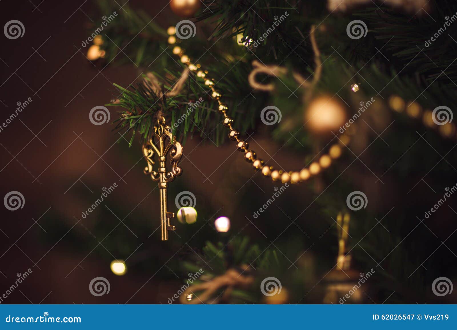 Christmas Decoration Details, Keys on the Tree. Stock Image - Image of ...