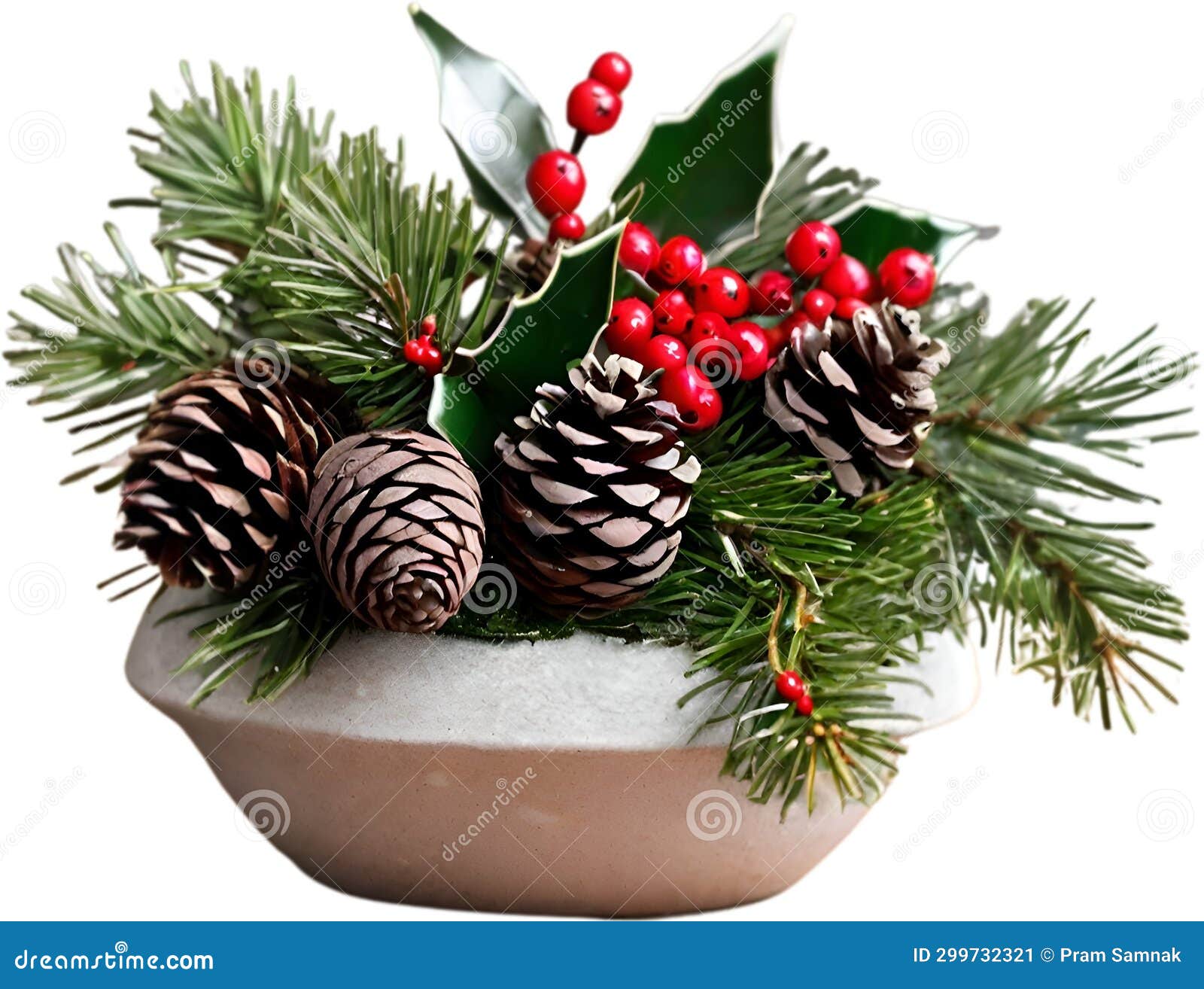 An Image of Pine Cones and Holly Branches. Ai-generated Stock ...