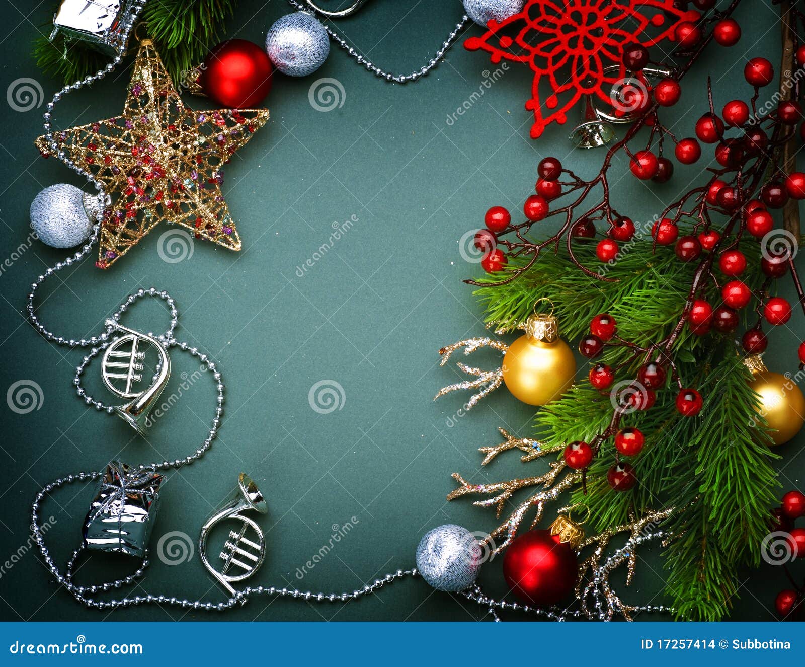 Christmas Decoration frame stock photo. Image of baubles - 17257414