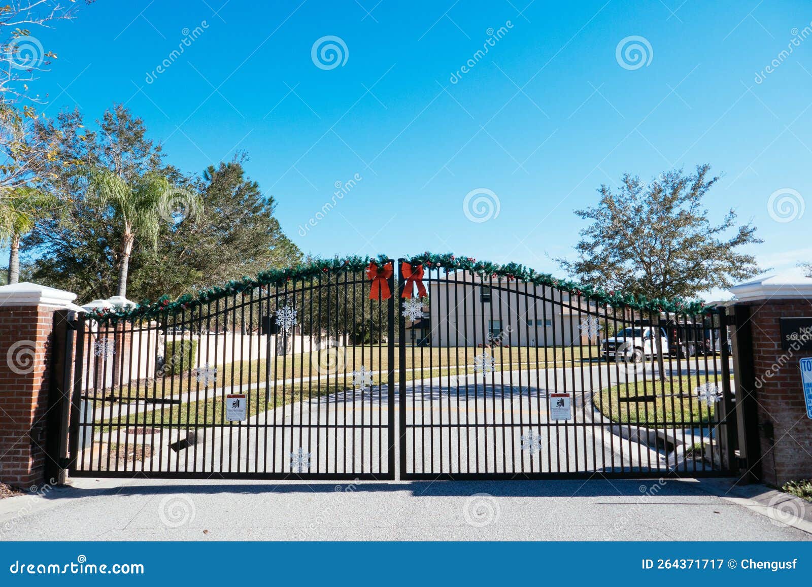 Christmas Decoration in Front of a Community Stock Image - Image of ...