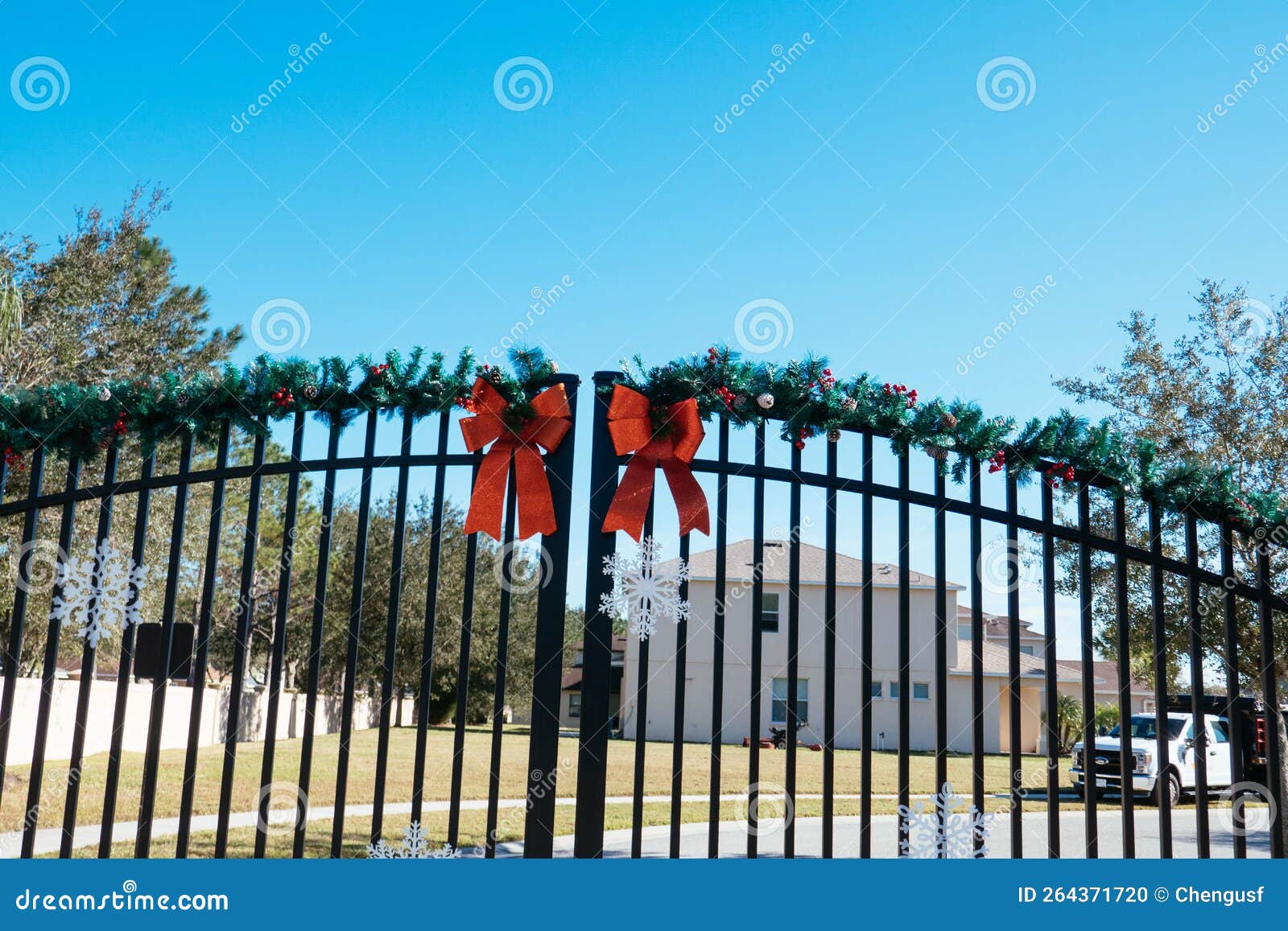 Christmas Decoration in Front of a Community Stock Photo - Image of ...