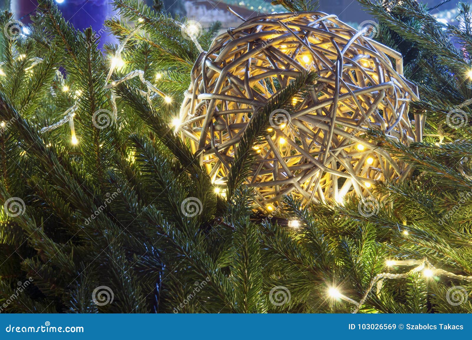 Christmas Decoration Lighting Globe Stock Image - Image of light, dark ...