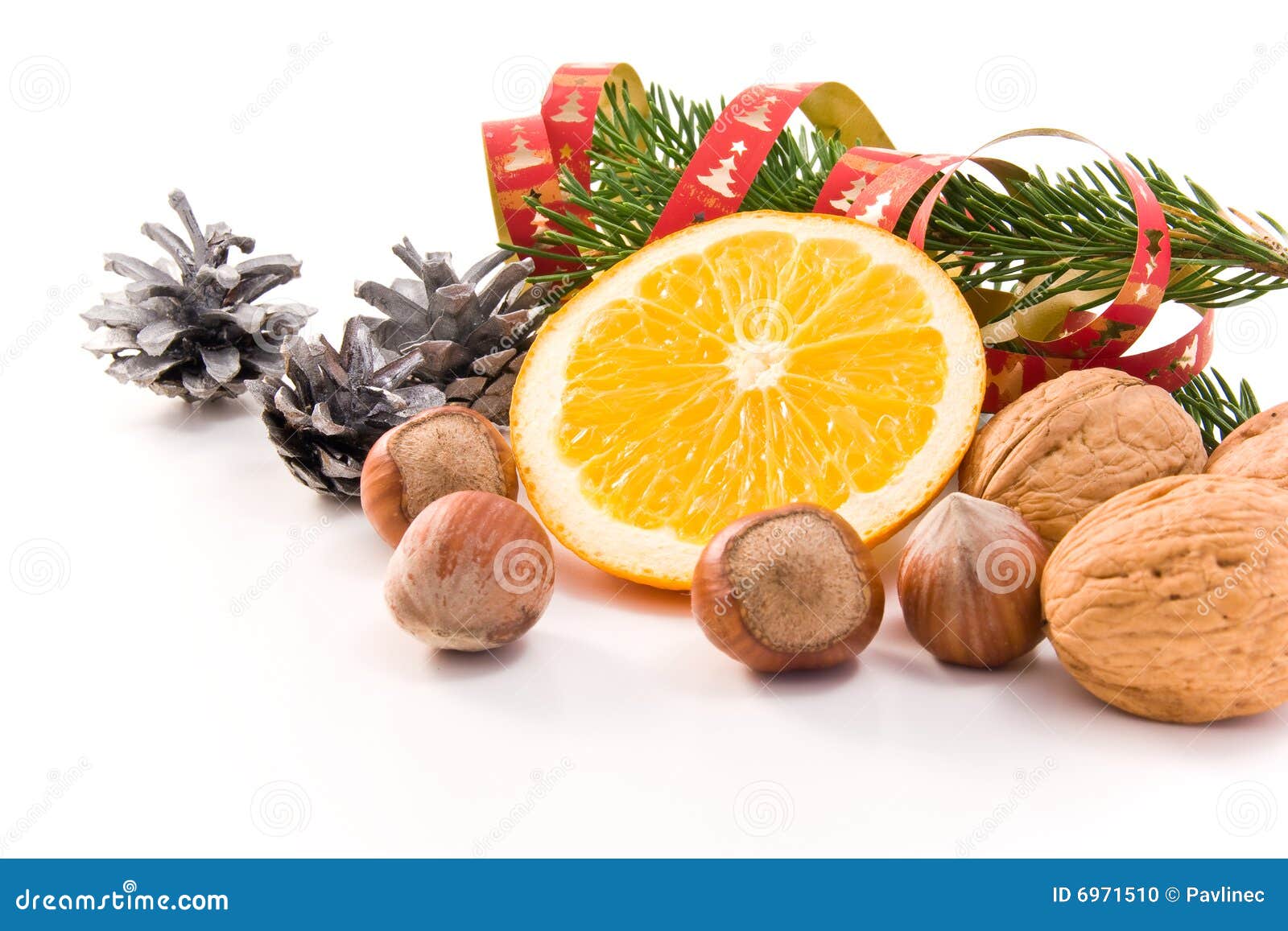 Christmas Decoration with Nuts Stock Photo - Image of branch ...