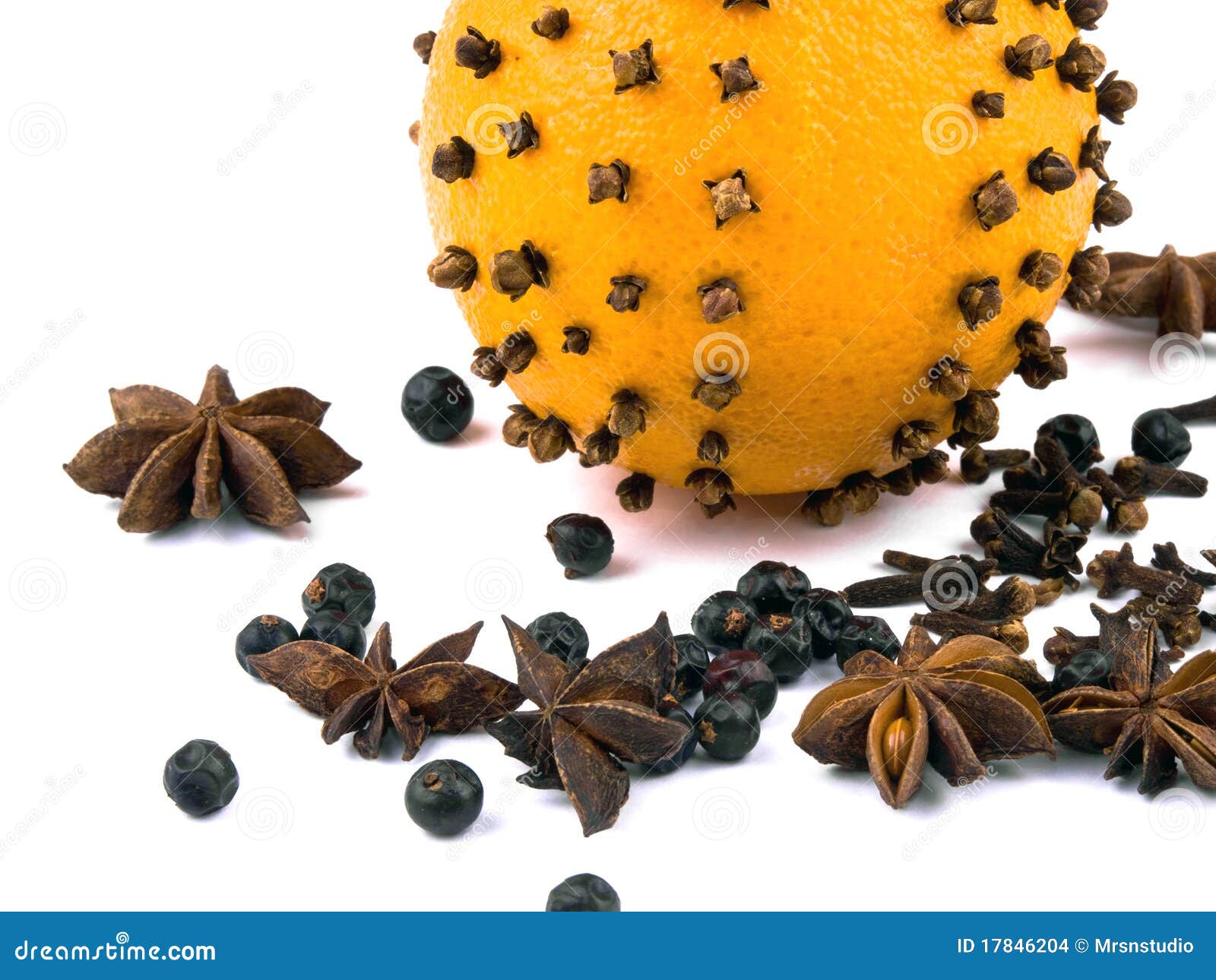 Christmas Decoration - Orange with Spices Stock Photo - Image of ...