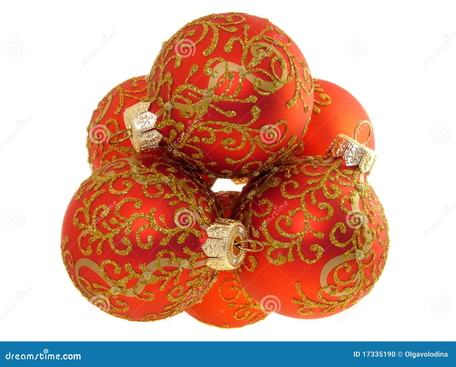 Christmas Decoration, Red Balls Isolated Stock Photo - Image of stacked ...