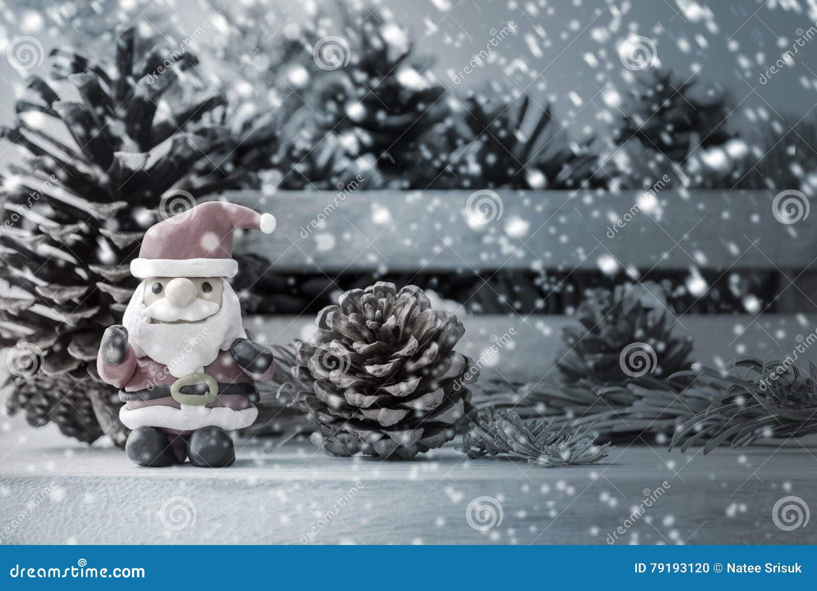 Christmas Decoration of Santa Claus and Pine Cones Stock Photo - Image ...