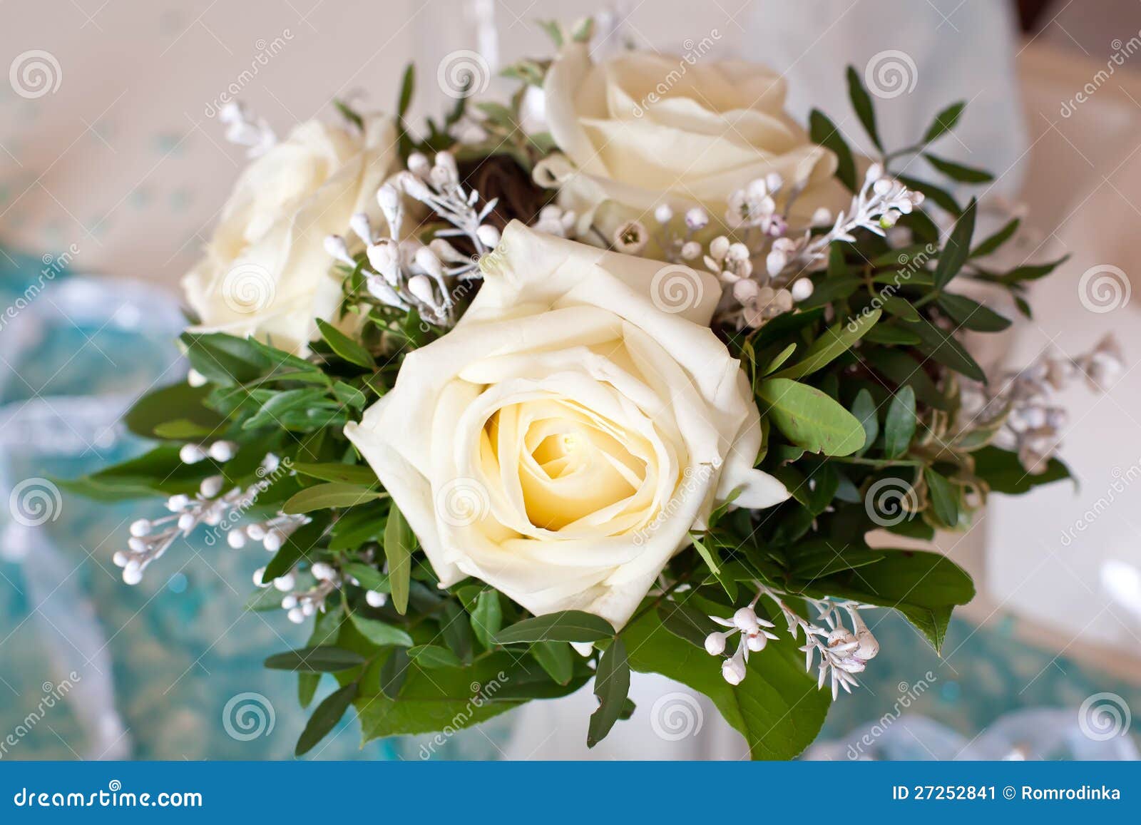 Christmas Decoration with White Roses Stock Image - Image of blossom ...