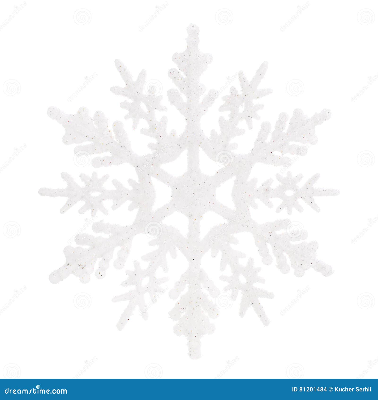 Christmas Decoration. White Snowflake Isolated Stock Photo - Image of ...