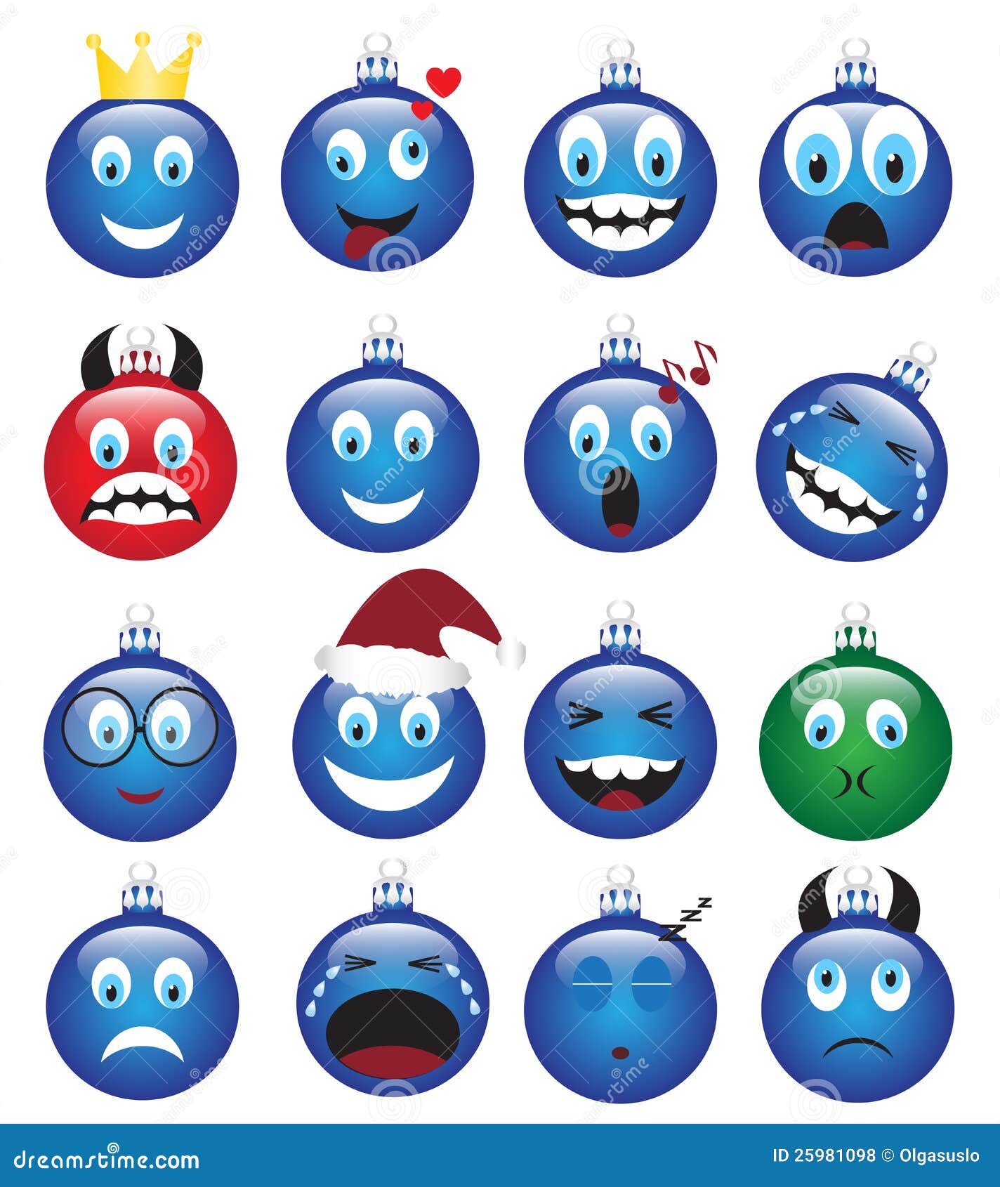 Christmas Decorations-emotions Stock Vector - Illustration of ...