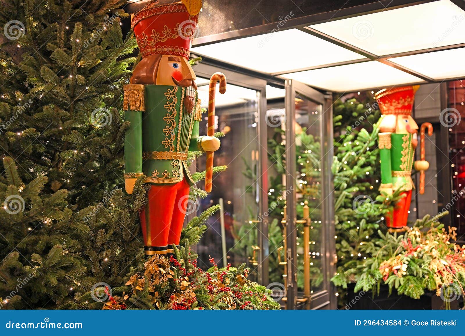 Christmas Decorations in Front of the Building Stock Photo - Image of ...