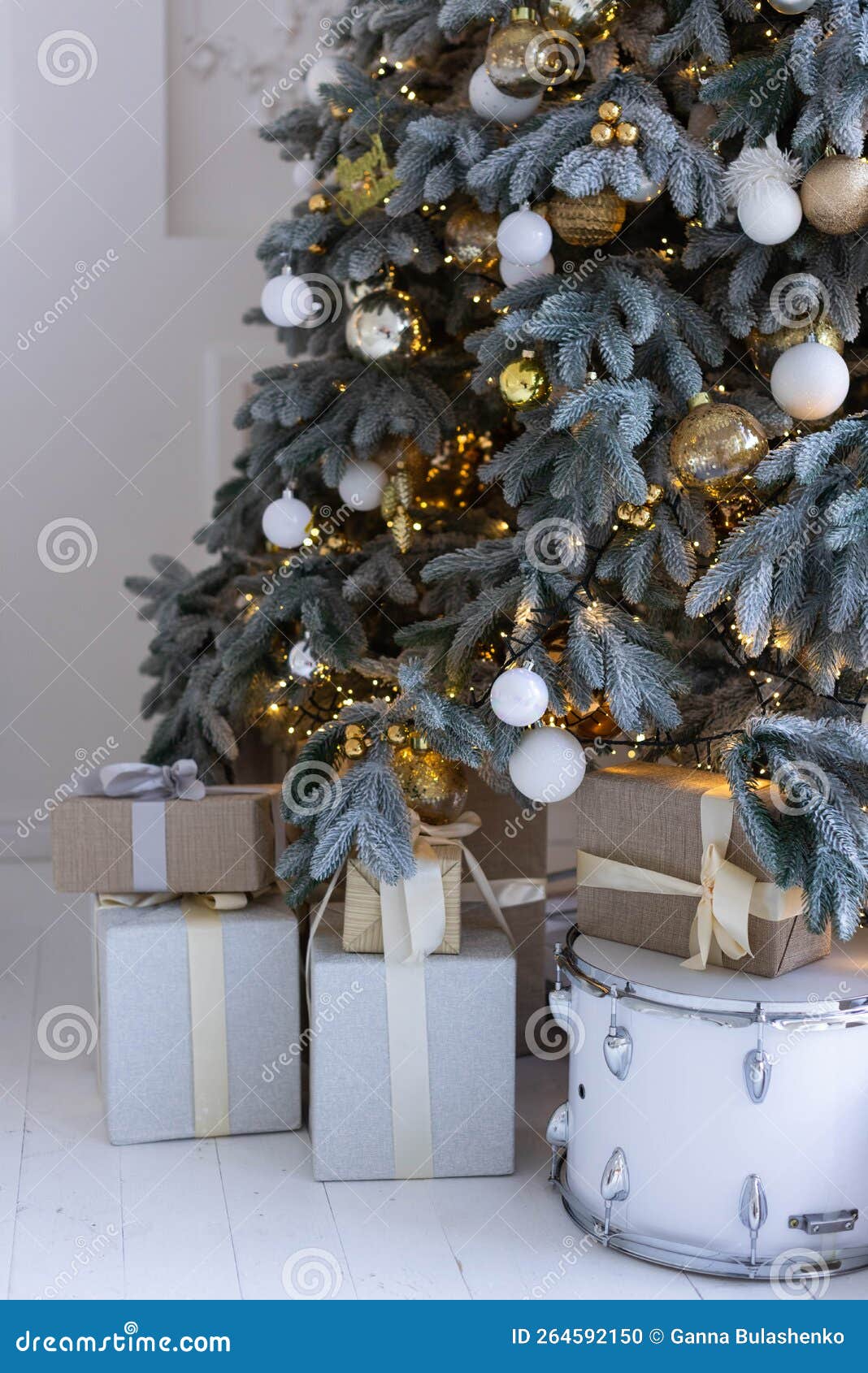 Christmas Decorations with Gift Boxes Under the Christmas Tree Stock ...