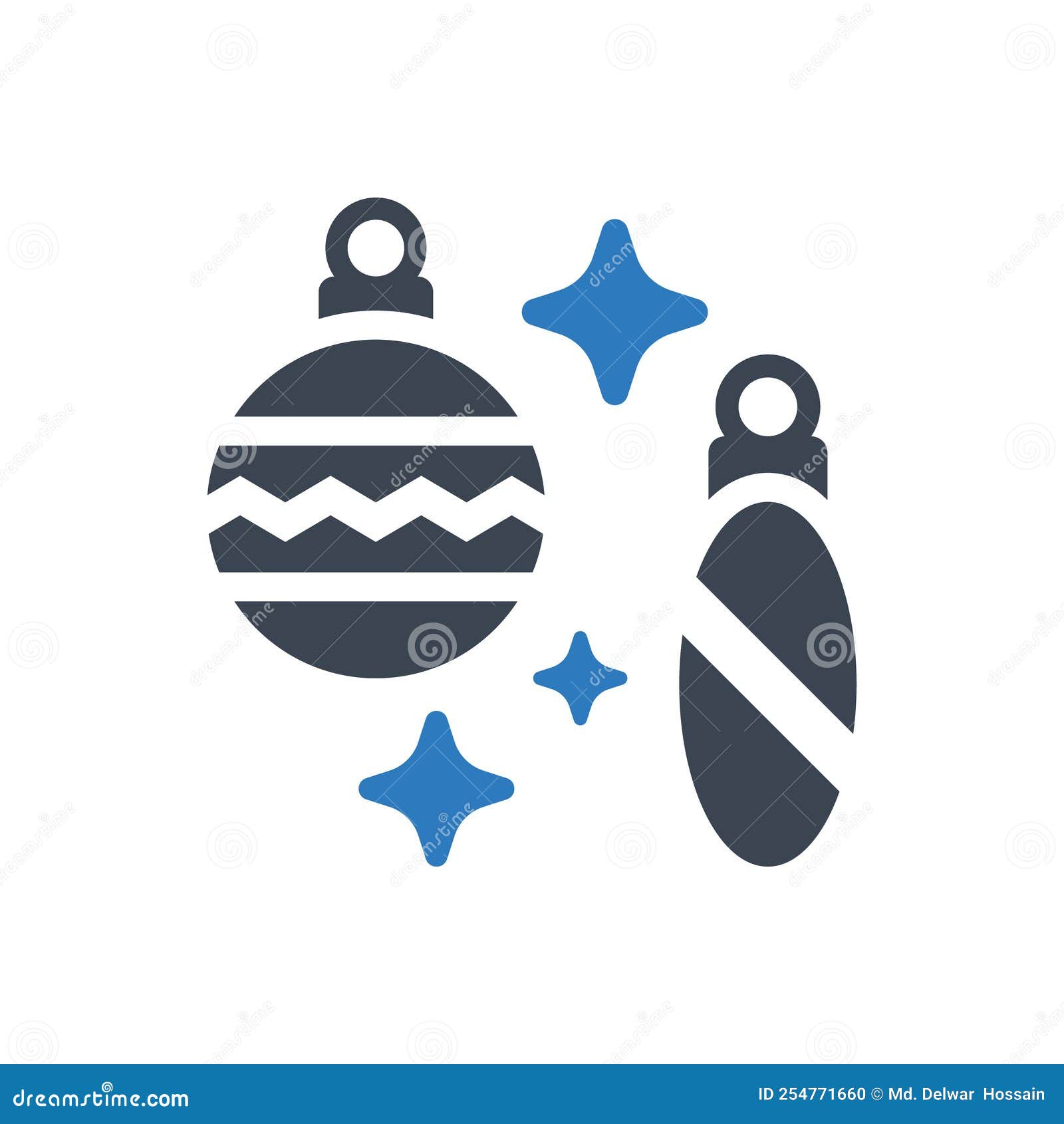 Christmas decorations icon stock vector. Illustration of sign - 254771660