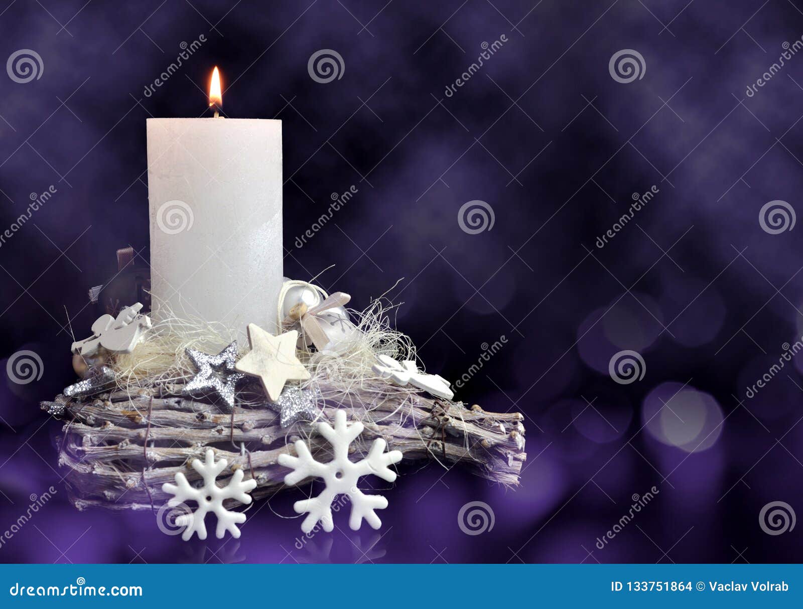 Christmas Decorations in the Shape Star and Snowflake with Burning ...