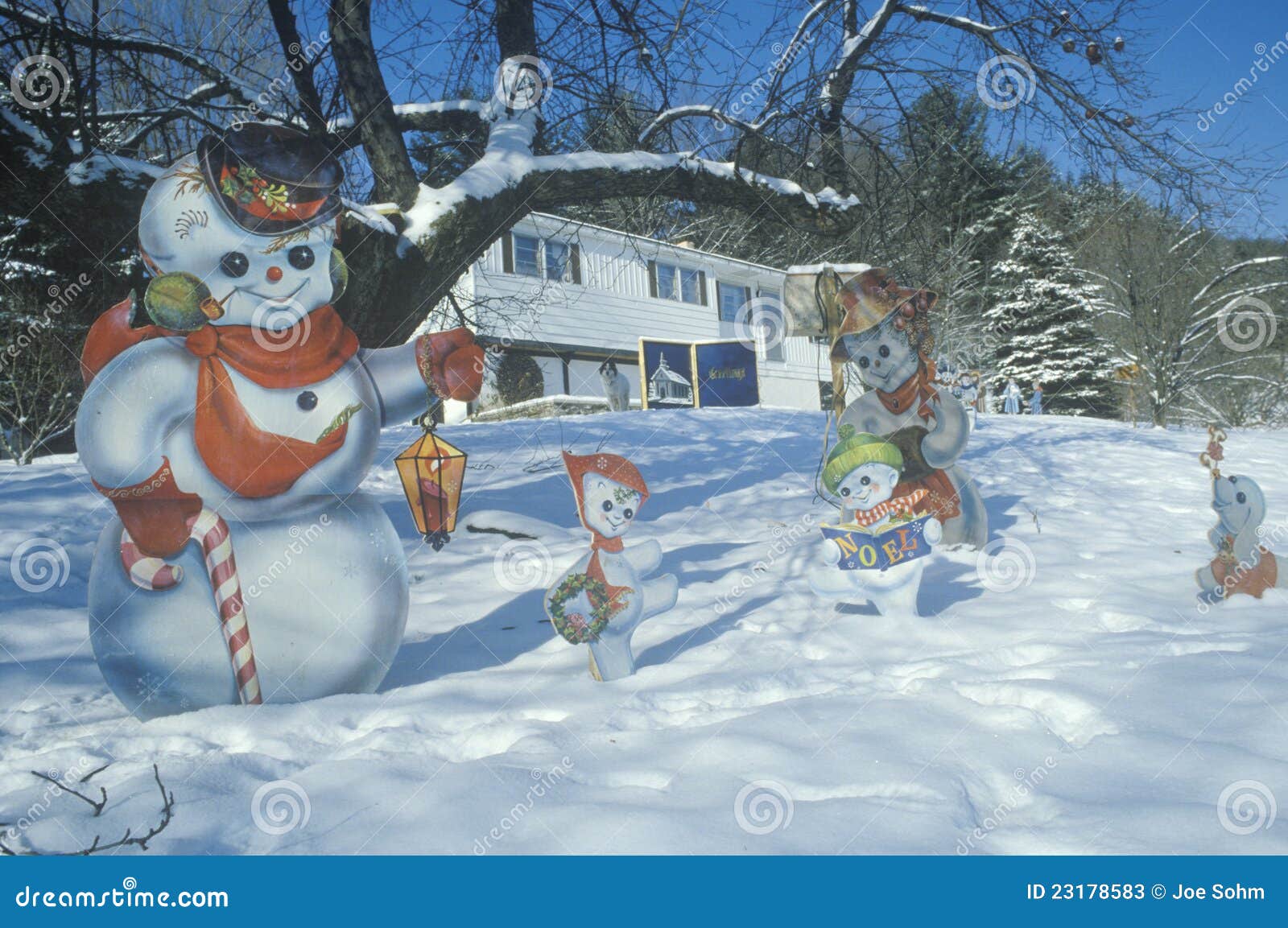 Christmas Decorations in Snow Editorial Stock Photo - Image of ...